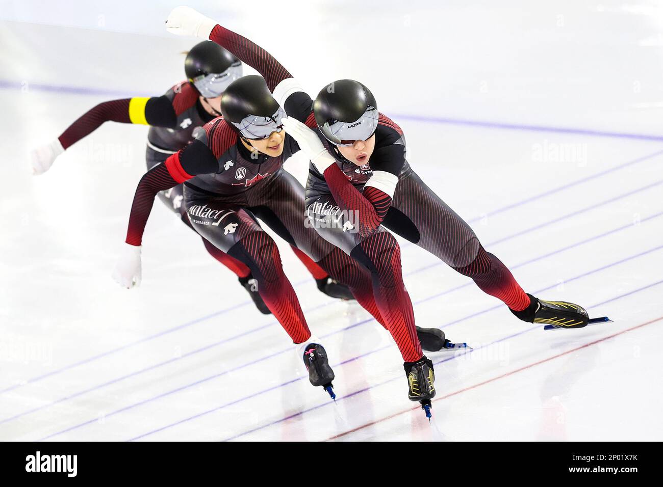 HERENVEEN - Netherlands, 02/03/2023, Team Canada during the Women's ...