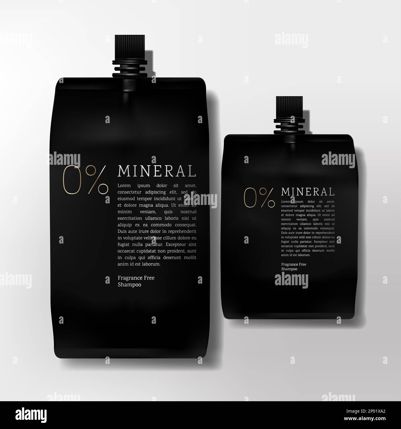 Vector 3D Illustration Matte Black Packet, Pouch or Sachet Pack ...