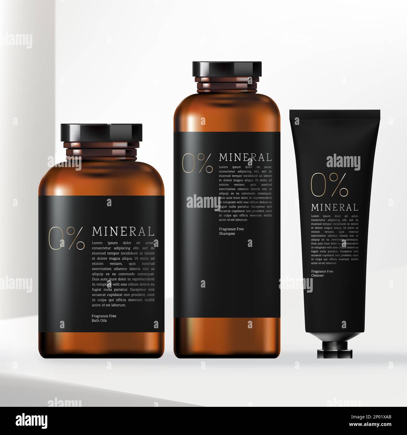 Vector 3D Illustration Tinted Brown Glass or Plastic Jar, Pump Bottle ...