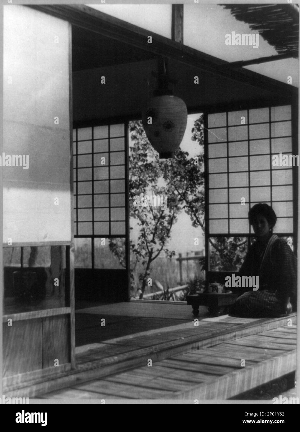 Japanese house with sliding walls. Japan, Frank and Frances Carpenter ...