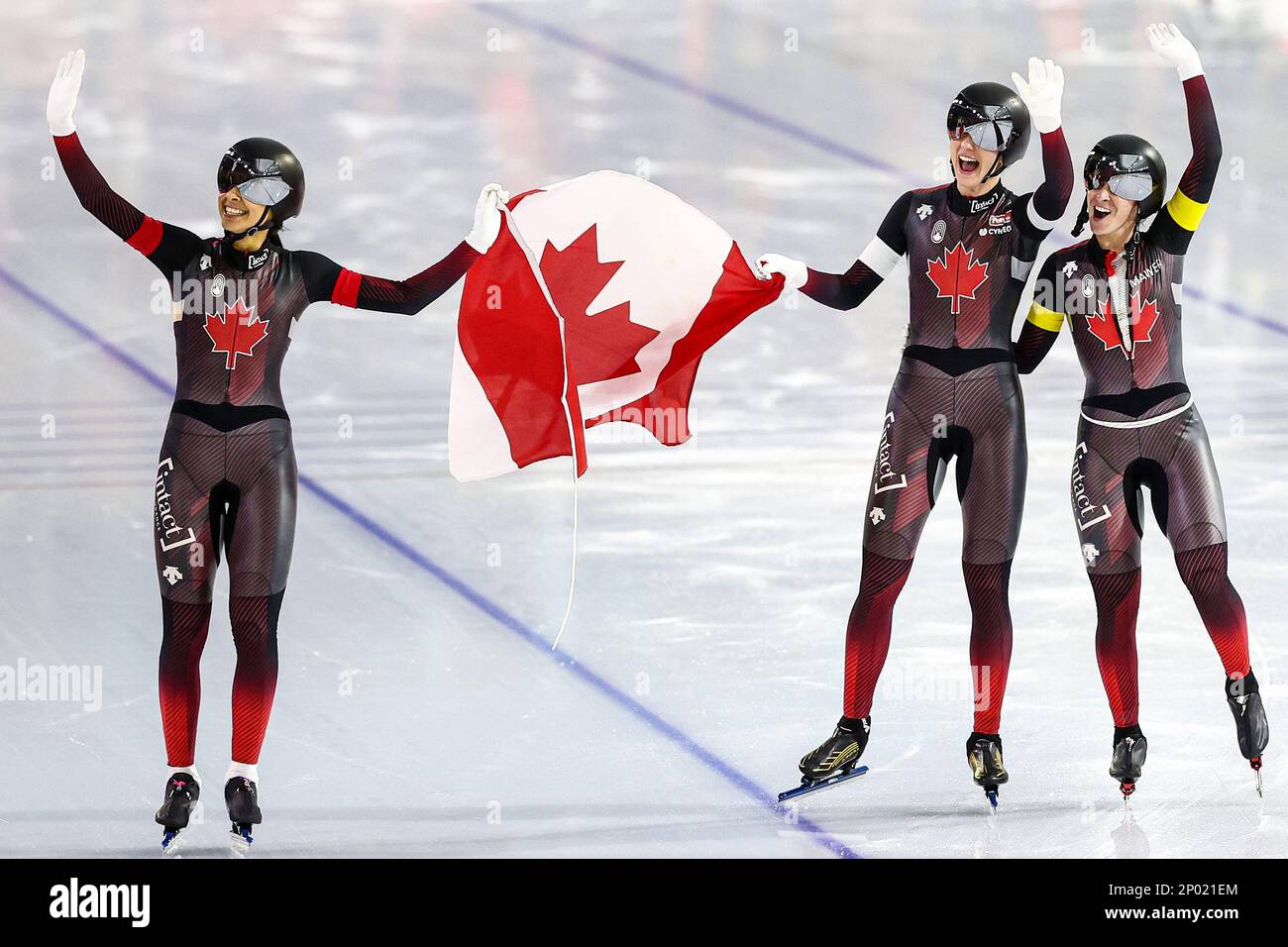 World speed skating championships ladies sprint hi-res stock ...
