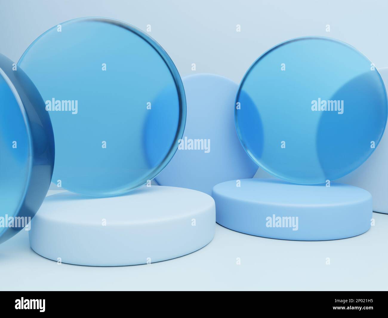 3D Rendering Geometric or Abstract Shape Acrylic Glass Plates Product ...