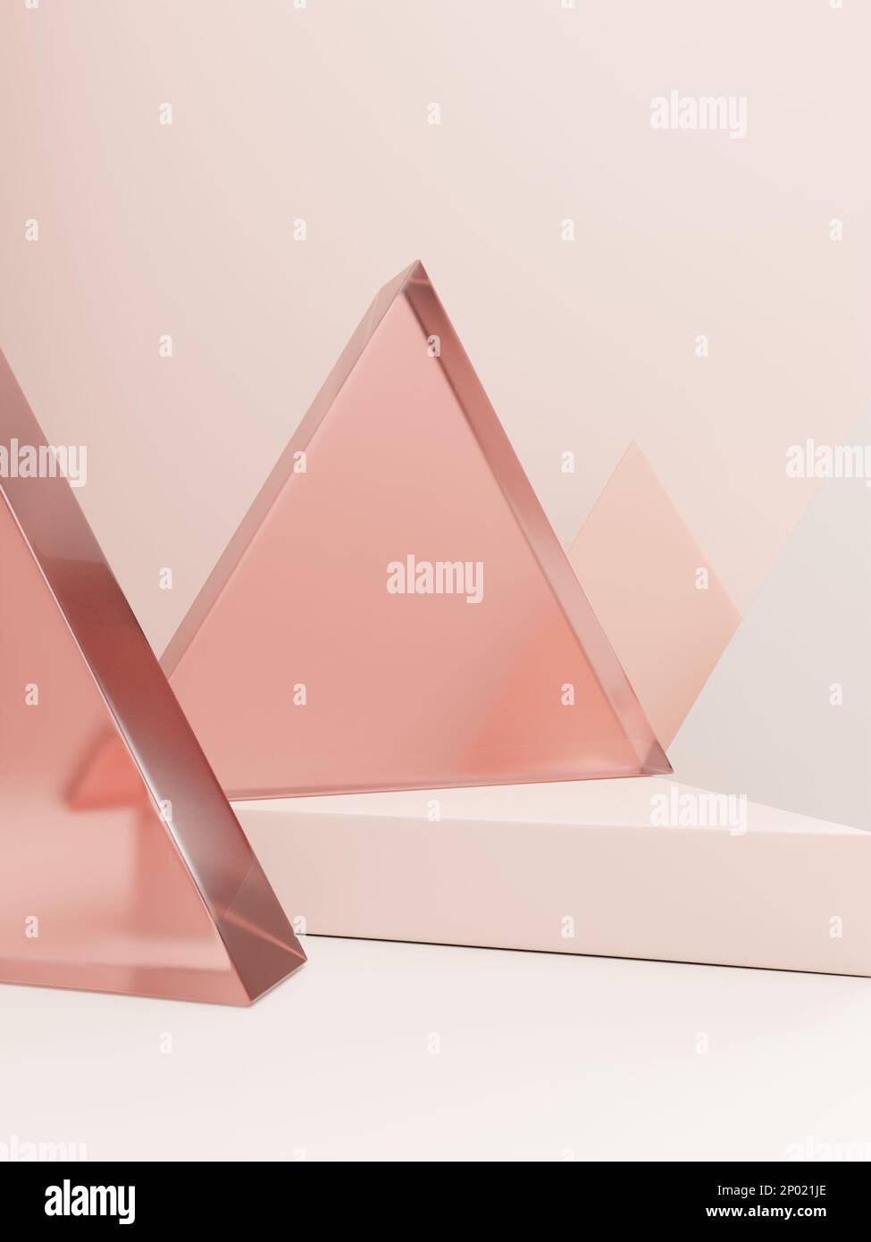 3D Rendering Geometric or Abstract Shape Acrylic Glass Rings Product ...