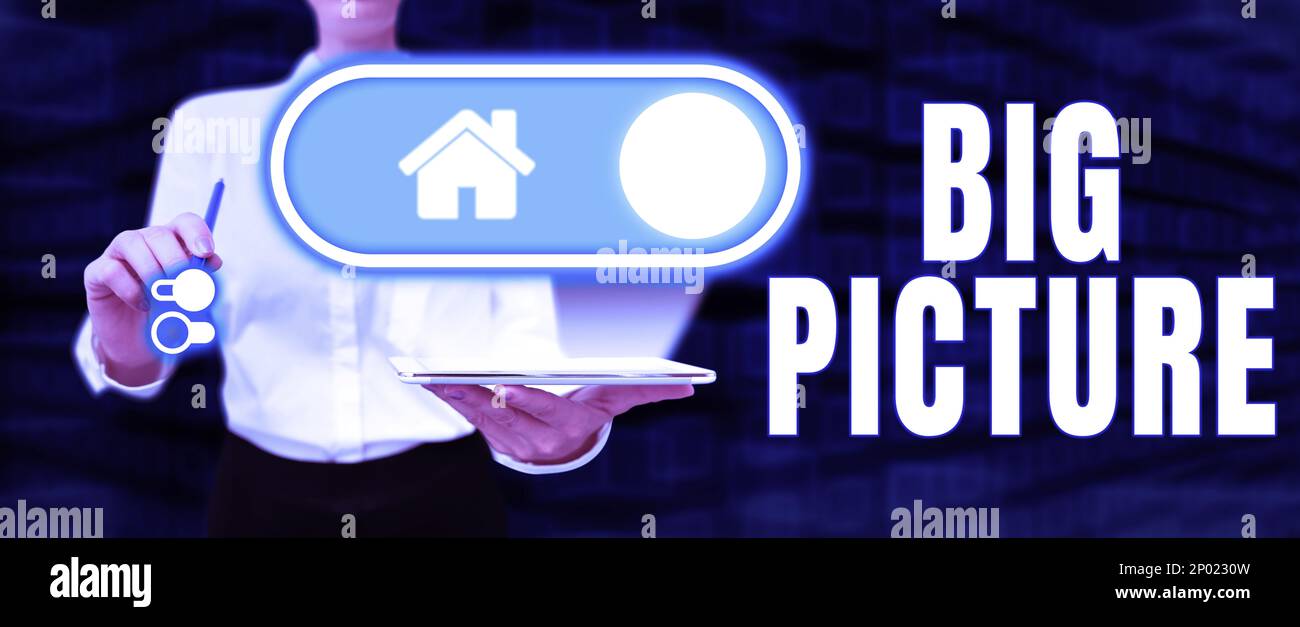 Writing displaying text Big Picture. Concept meaning most important ...