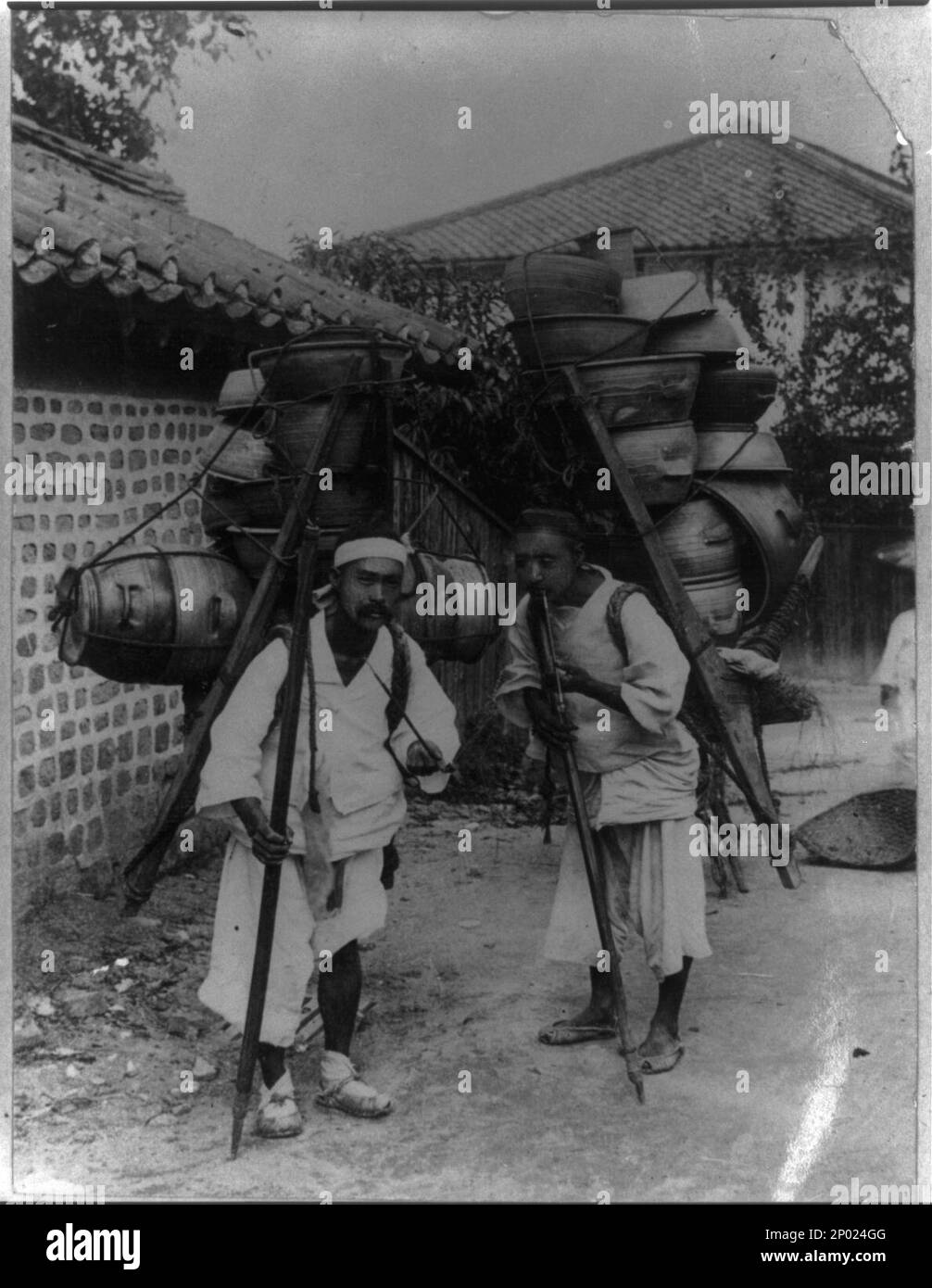 Korean porters. Korea, Frank and Frances Carpenter Collection Stock ...