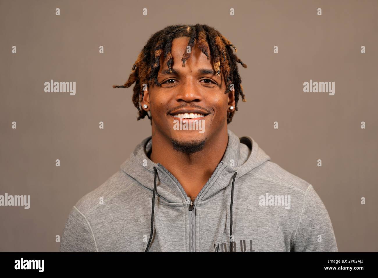 Utah running back Tavion Thomas poses for a portrait at the NFL ...