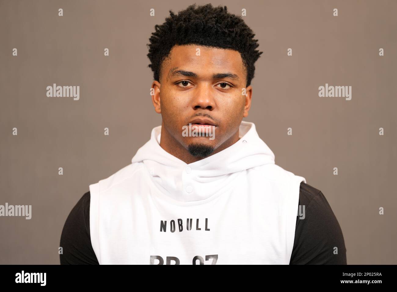 Louisville running back Tiyon Evans poses for a portrait at the NFL ...