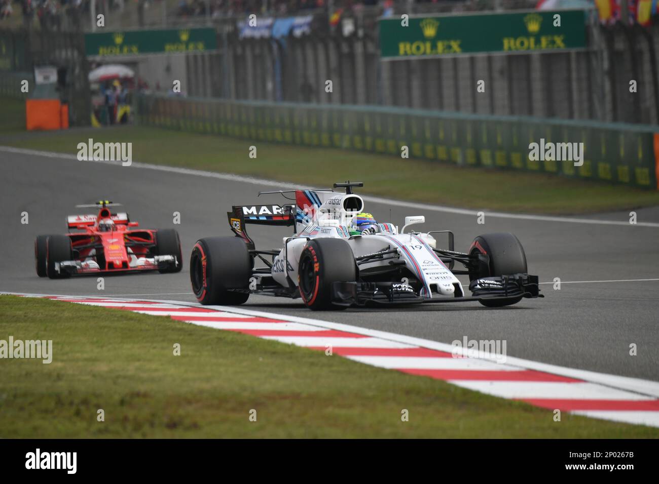 Brazilian F1 driver Felipe Massa of Williams steers his car in the ...