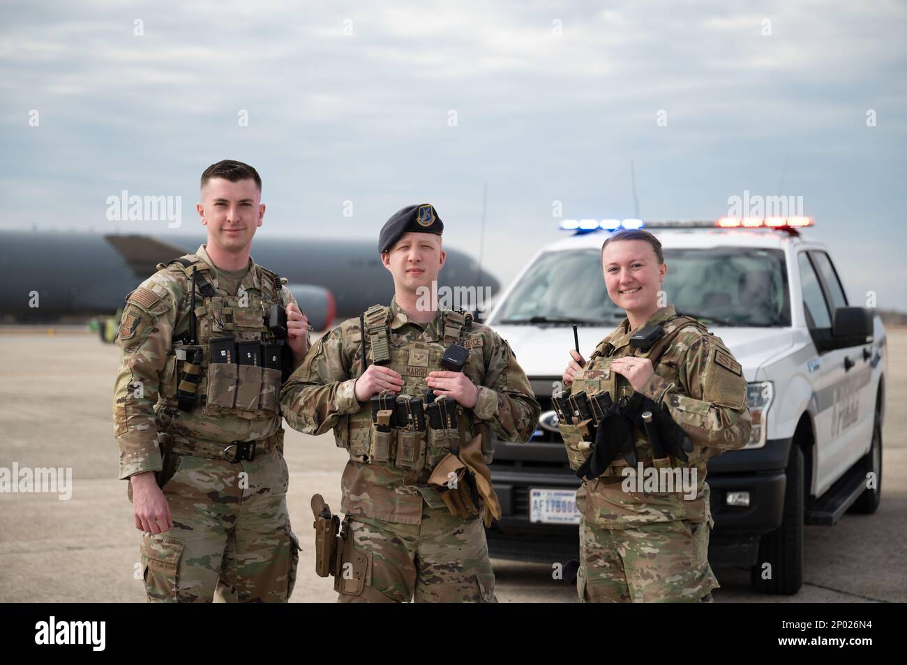 From left Senior Airman Matthew Black, Senior Airman Kyle Marsh and ...