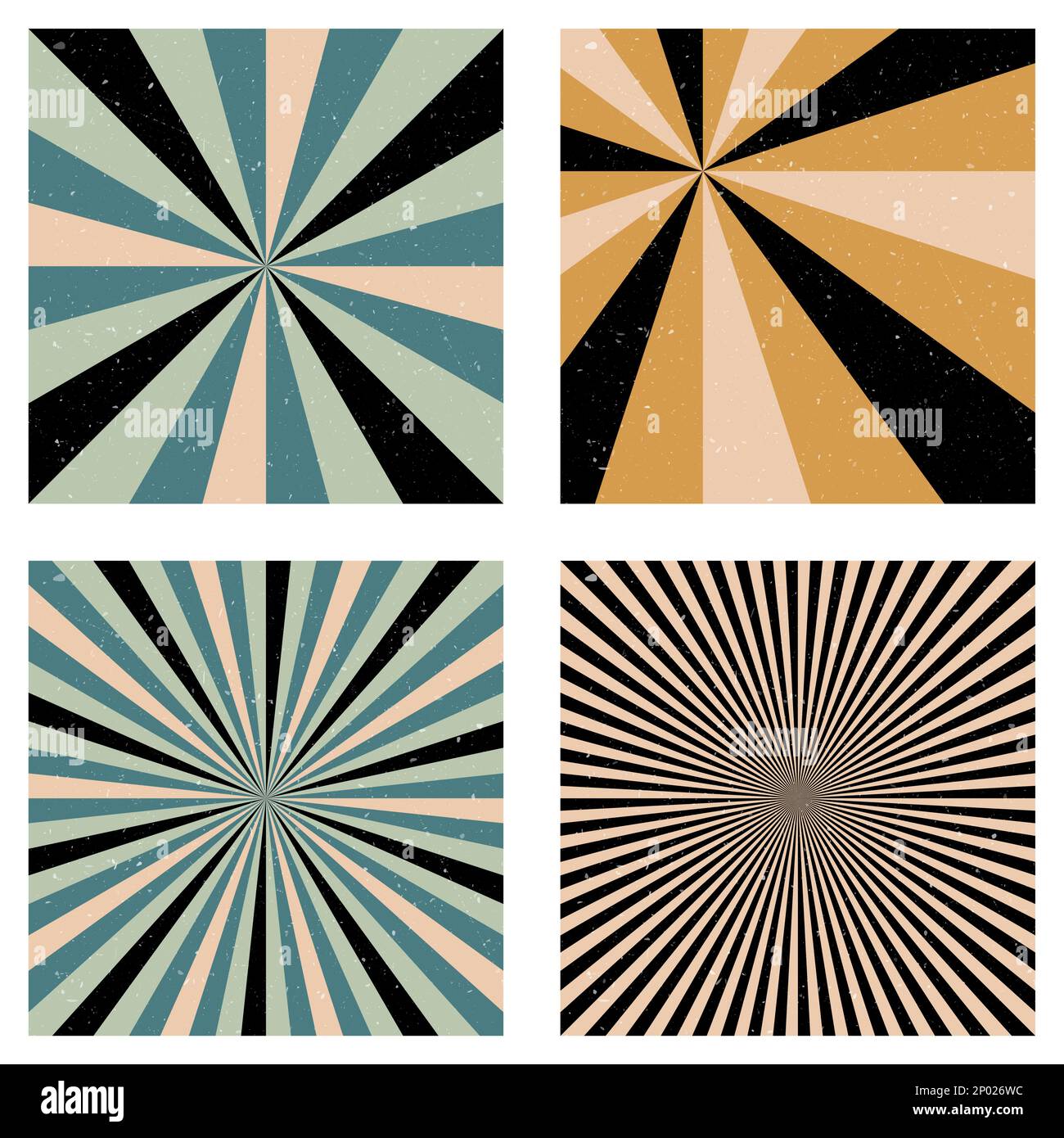 Astonishing vintage backgrounds. Abstract sunburst covers with radial ...