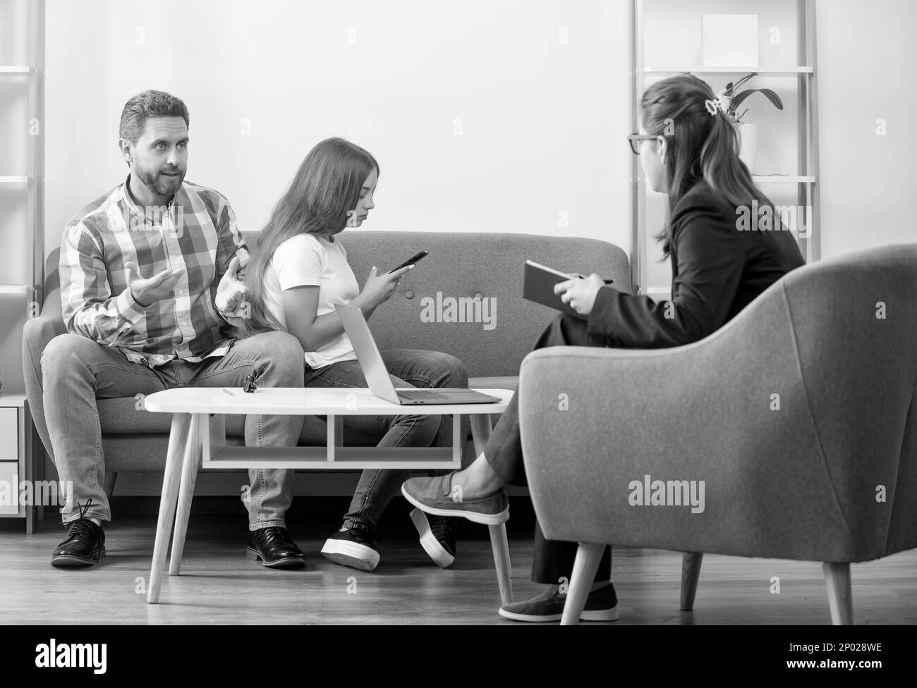 Father phone child Black and White Stock Photos & Images - Alamy