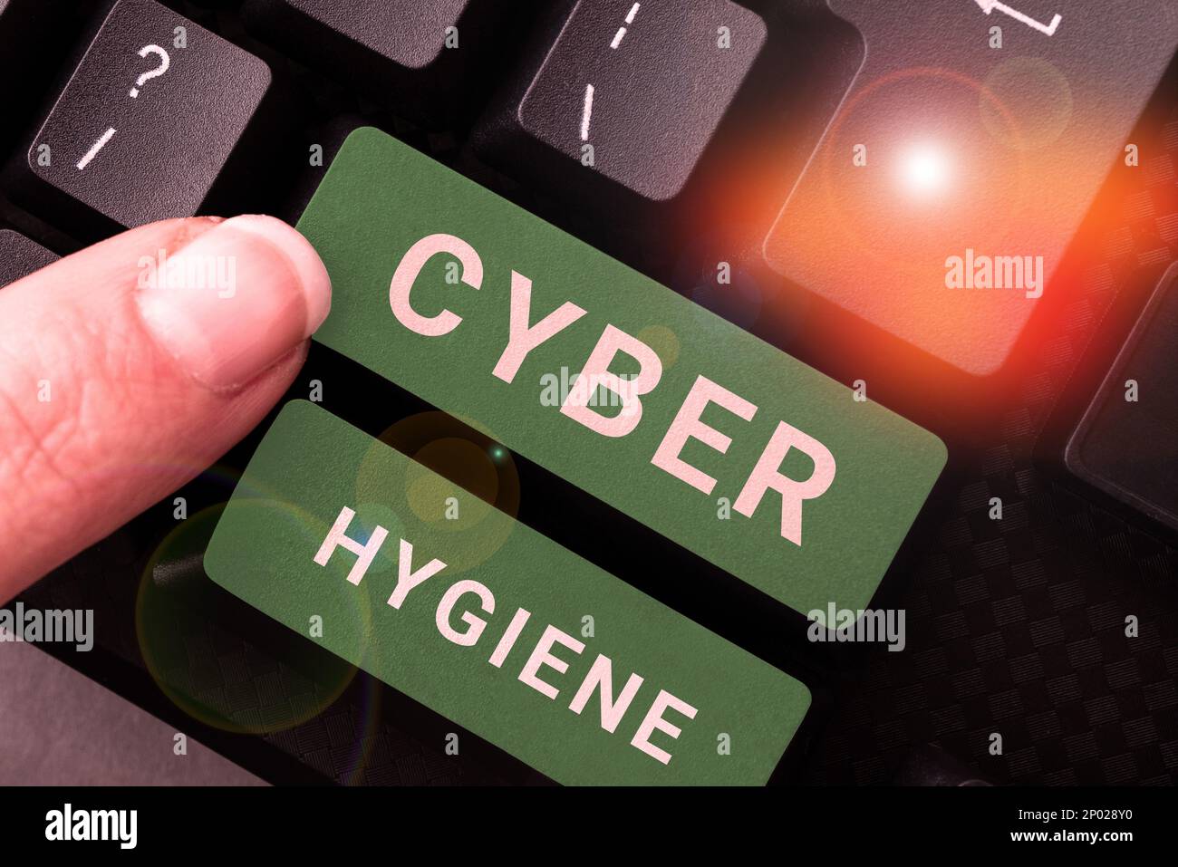 Hand writing sign Cyber Hygiene. Conceptual photo steps that computer ...
