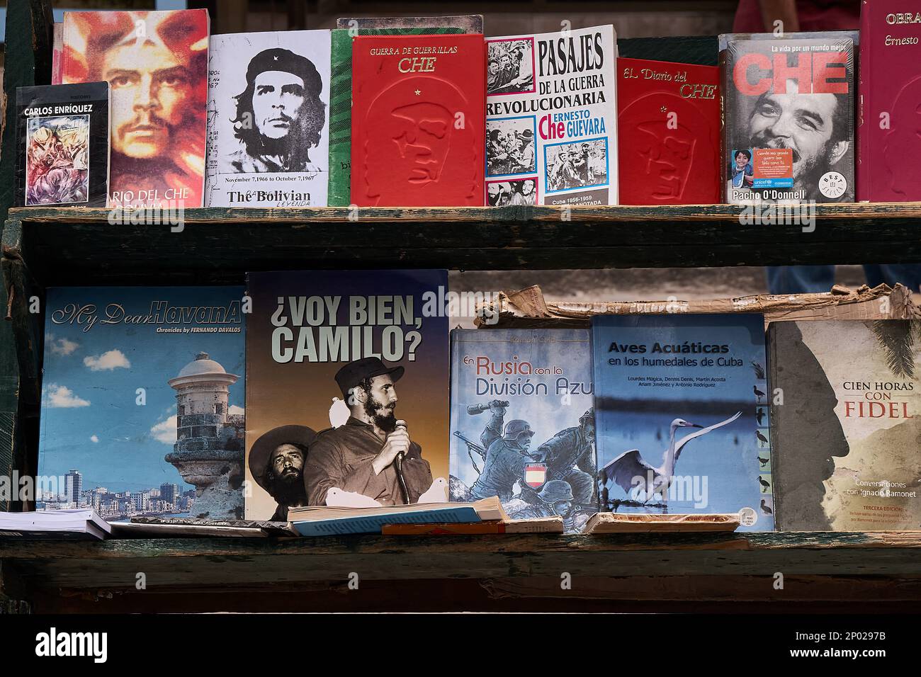 Book stall with books about Che Guevara in Plaza De Armas, Habana Vieja ...