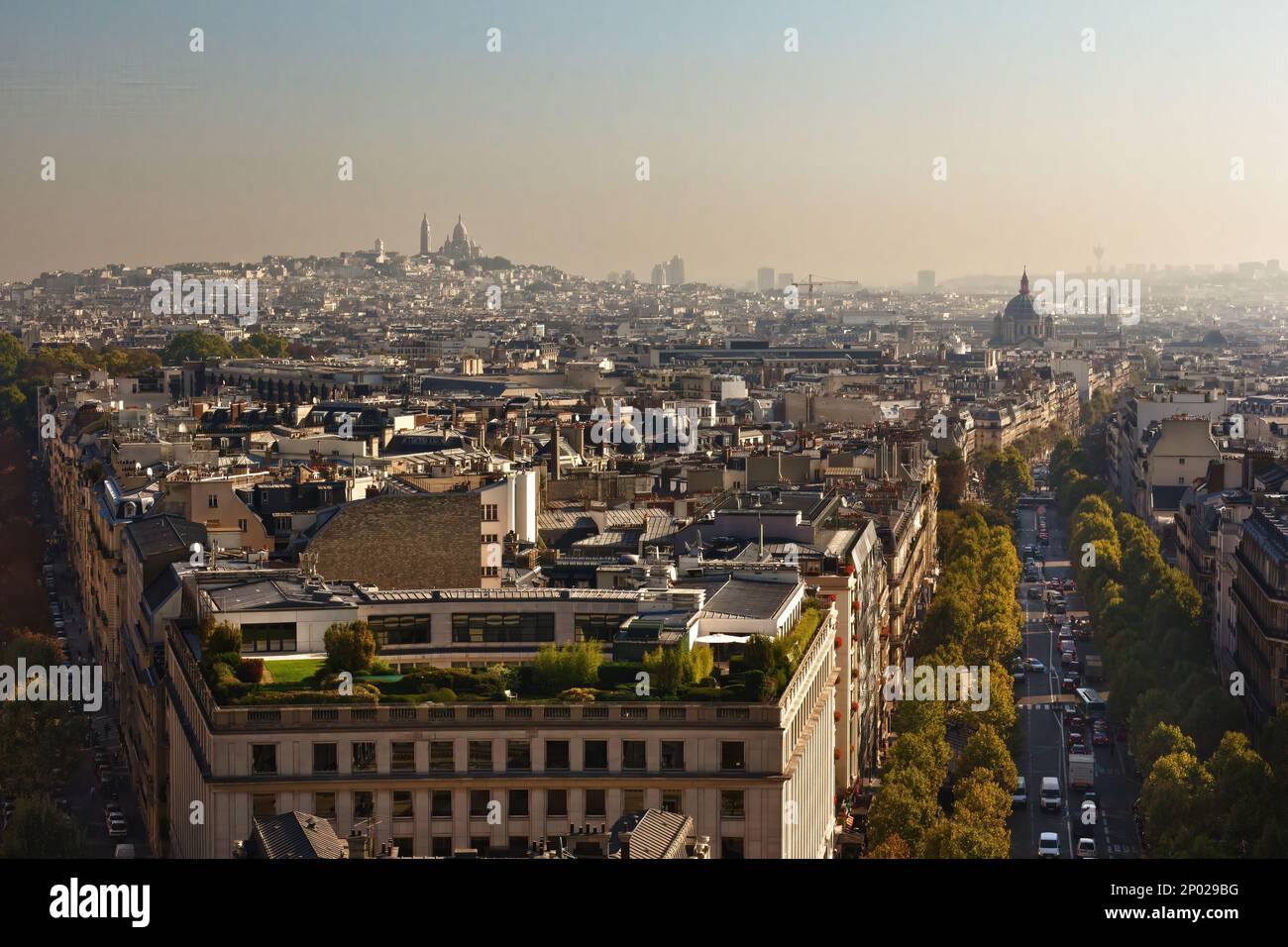 View of Eiffel Tower from the top of Arc De Triomphe, Paris, France Stock Photo - Alamy