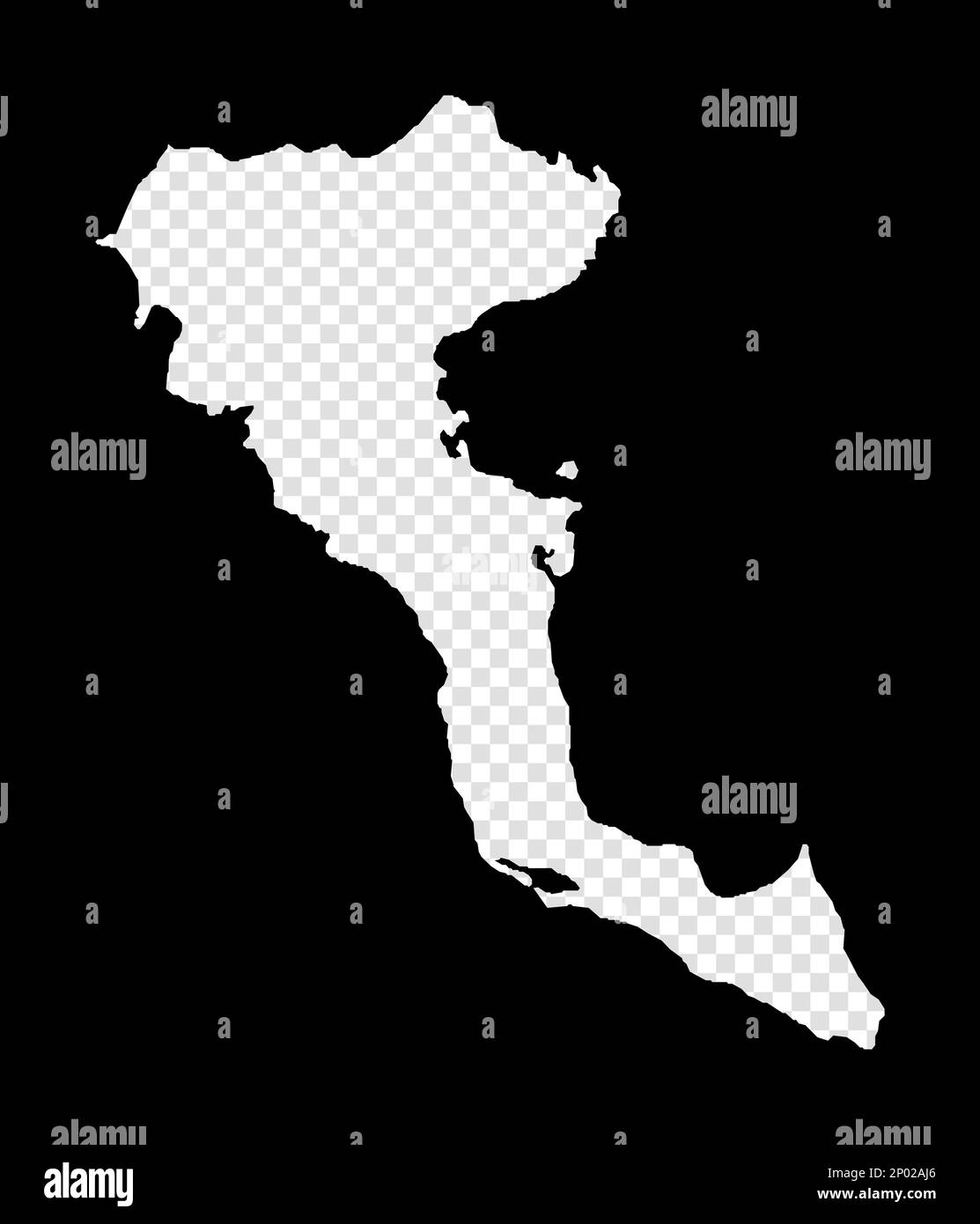 Stencil map of Corfu. Simple and minimal transparent map of Corfu ...