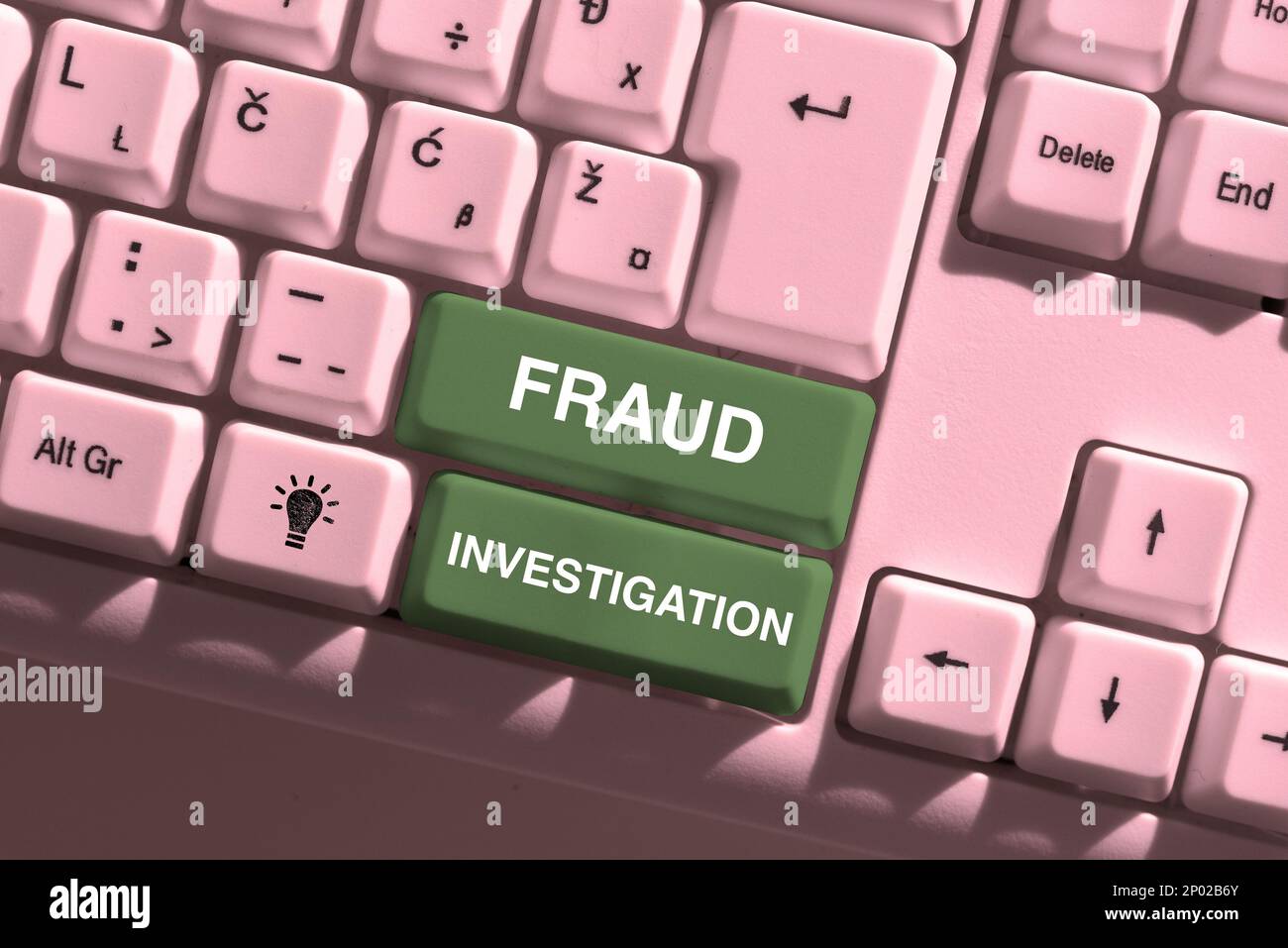 Inspiration showing sign Fraud Investigation. Word Written on process ...