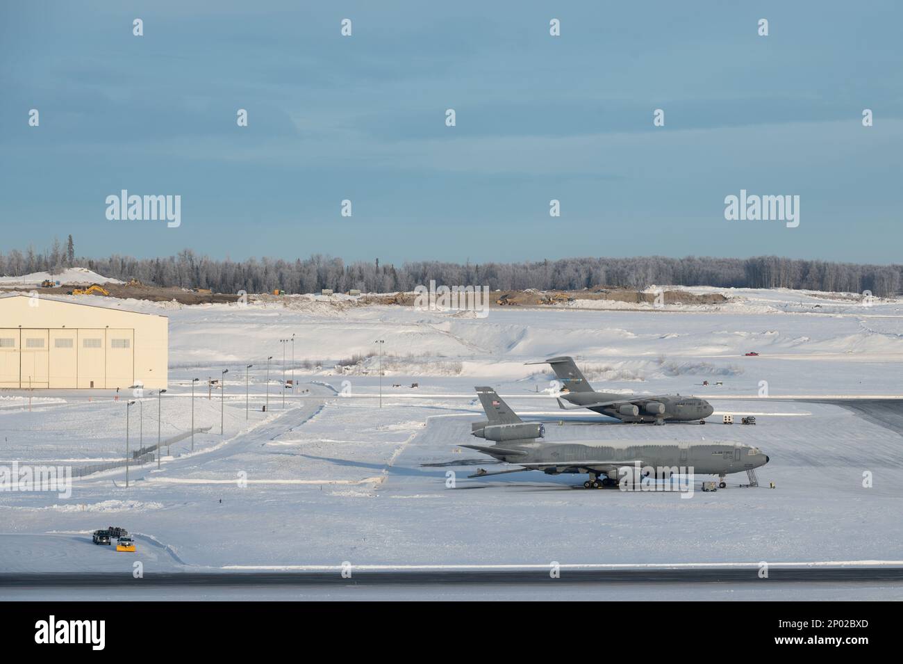 Despite snow and ice, the construction on Runway 16/34 continues to ...