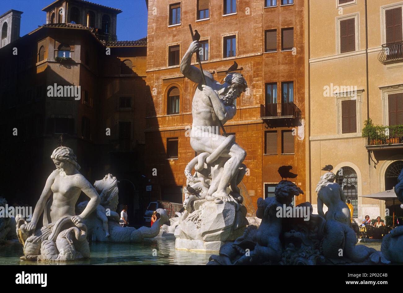 Piazza navona neptunes fountain hi-res stock photography and images - Alamy