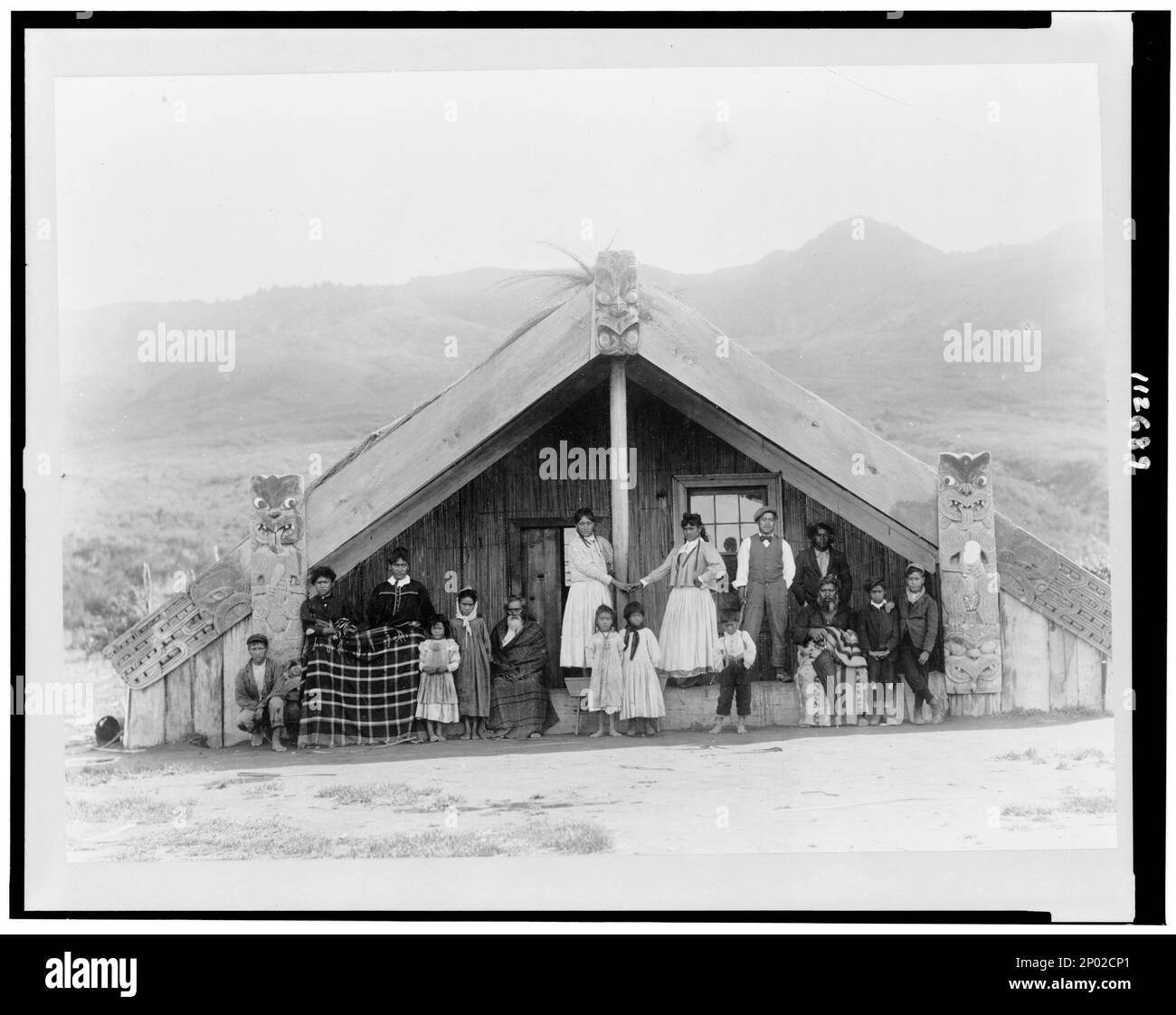 New Zealand, Maoris at their talking house. Frank and Frances Carpenter Collection, Maori (New ...