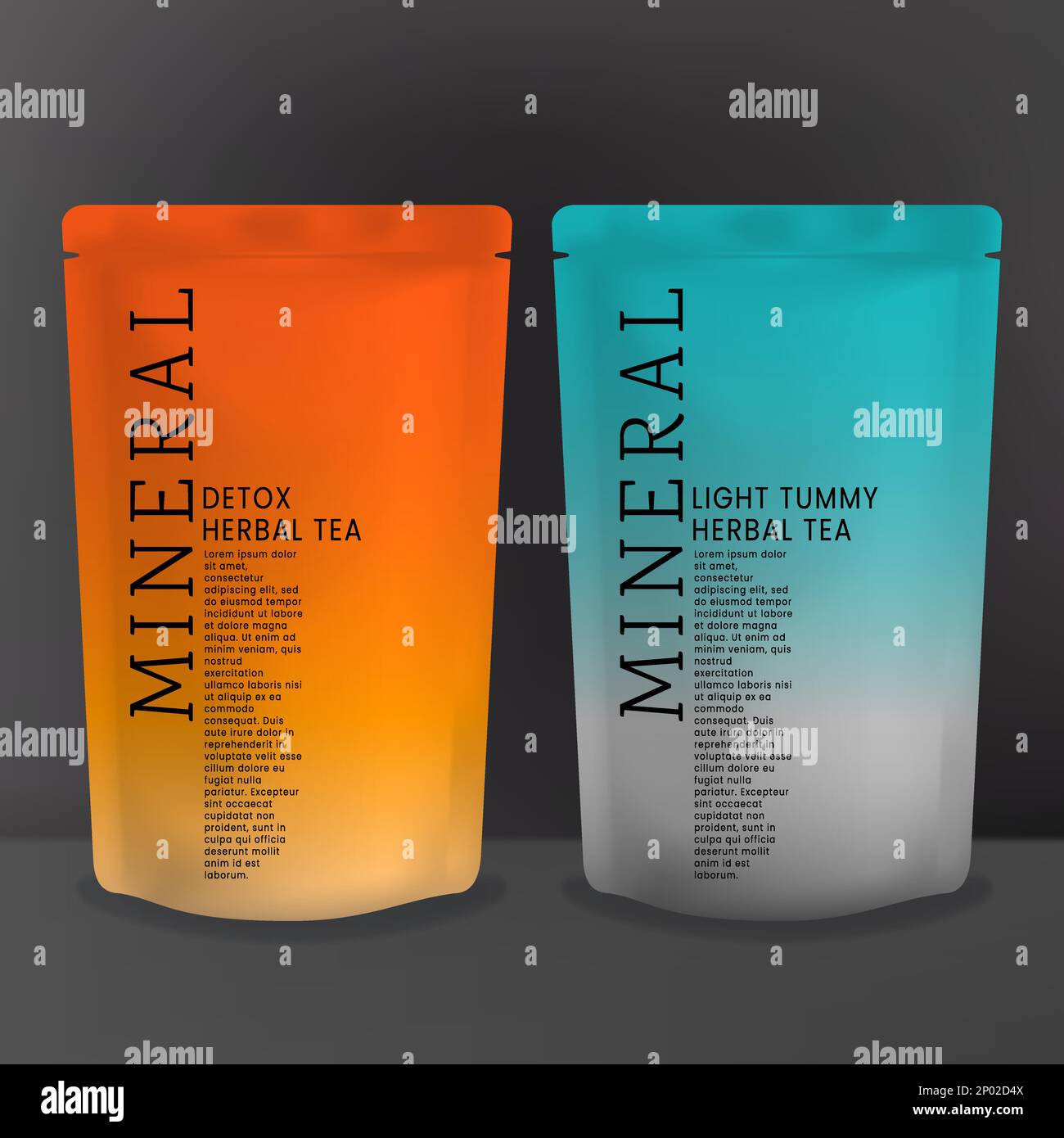 Vector Gradient Resealable Product Sachet Pouch minimal design mockup ...