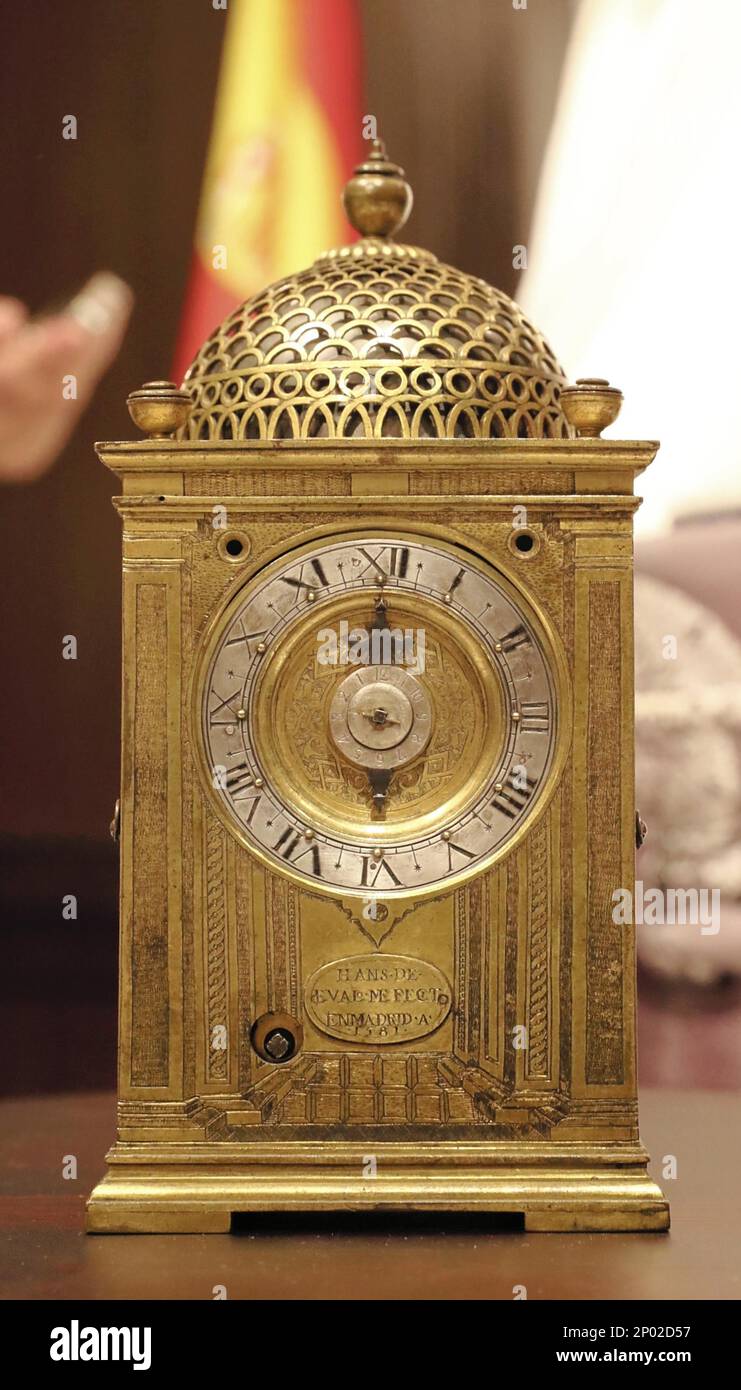 A photo shows the western clock of Lord Tokugawa Ieyasu in Fugetsuro ...