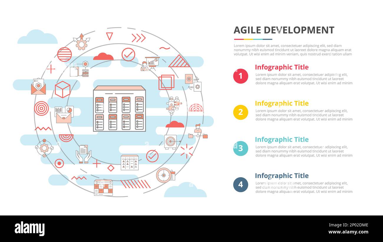 agile development concept for infographic template banner with four ...