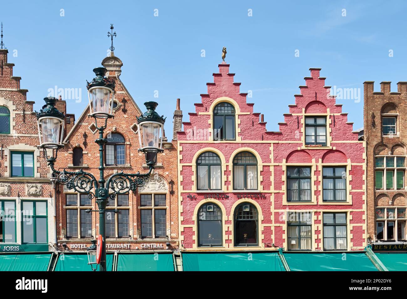 Traditional old Belgium House Facades in Bruges, Belgium Stock Photo ...