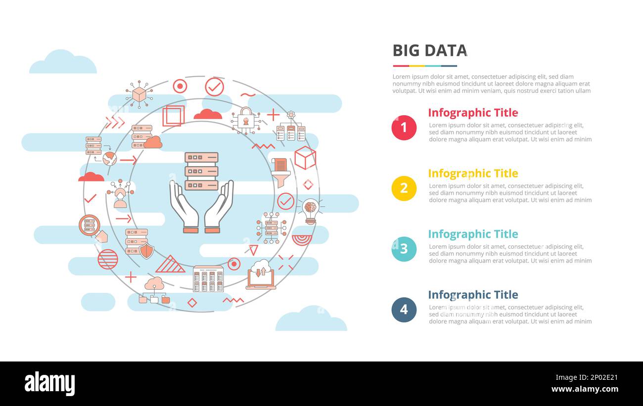 big data concept for infographic template banner with four point list information vector Stock ...
