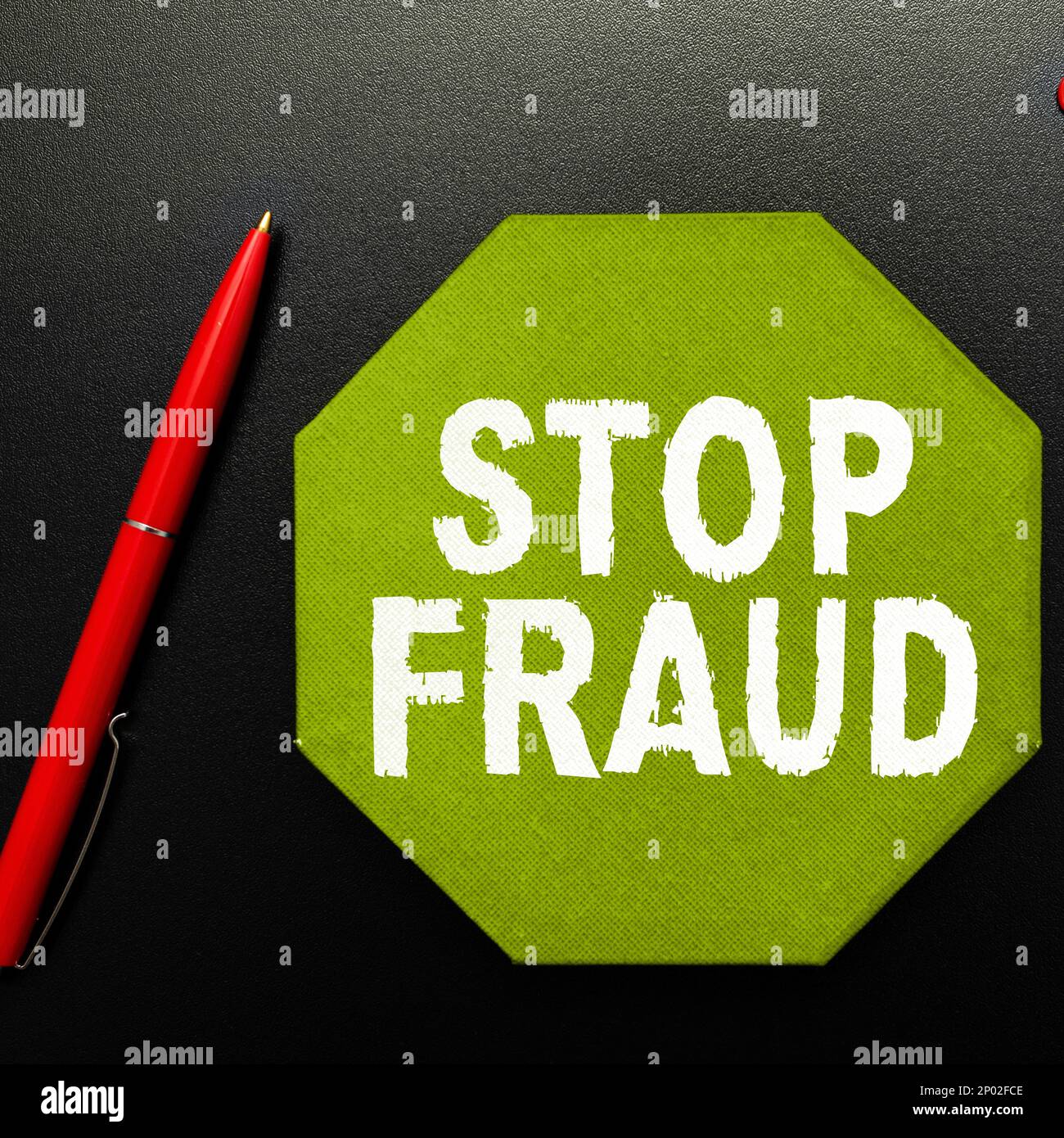 Conceptual display Stop Fraud. Business showcase campaign advices ...