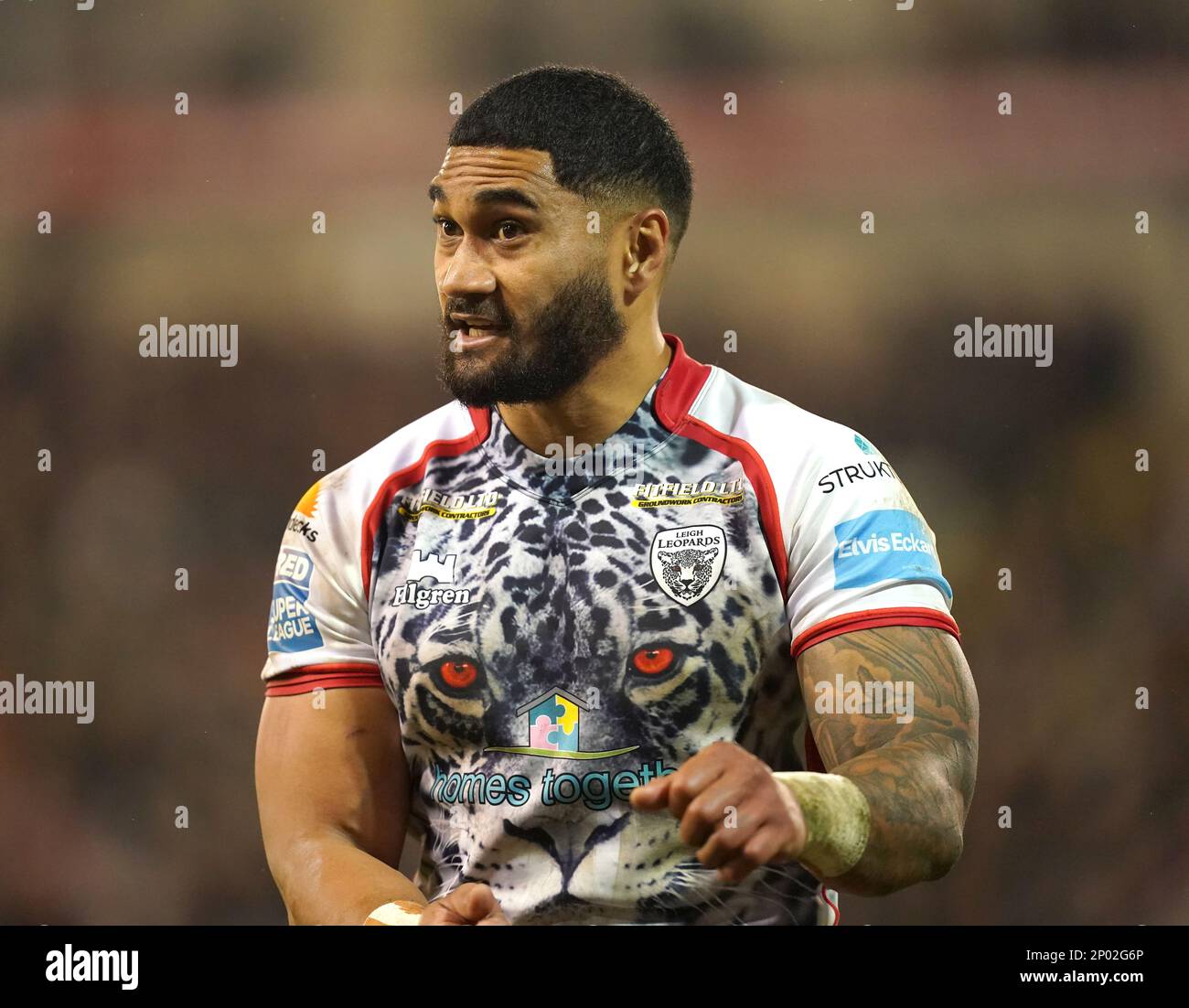 Leigh Leopards' Ricky Leutele during the Betfred Super League match at ...