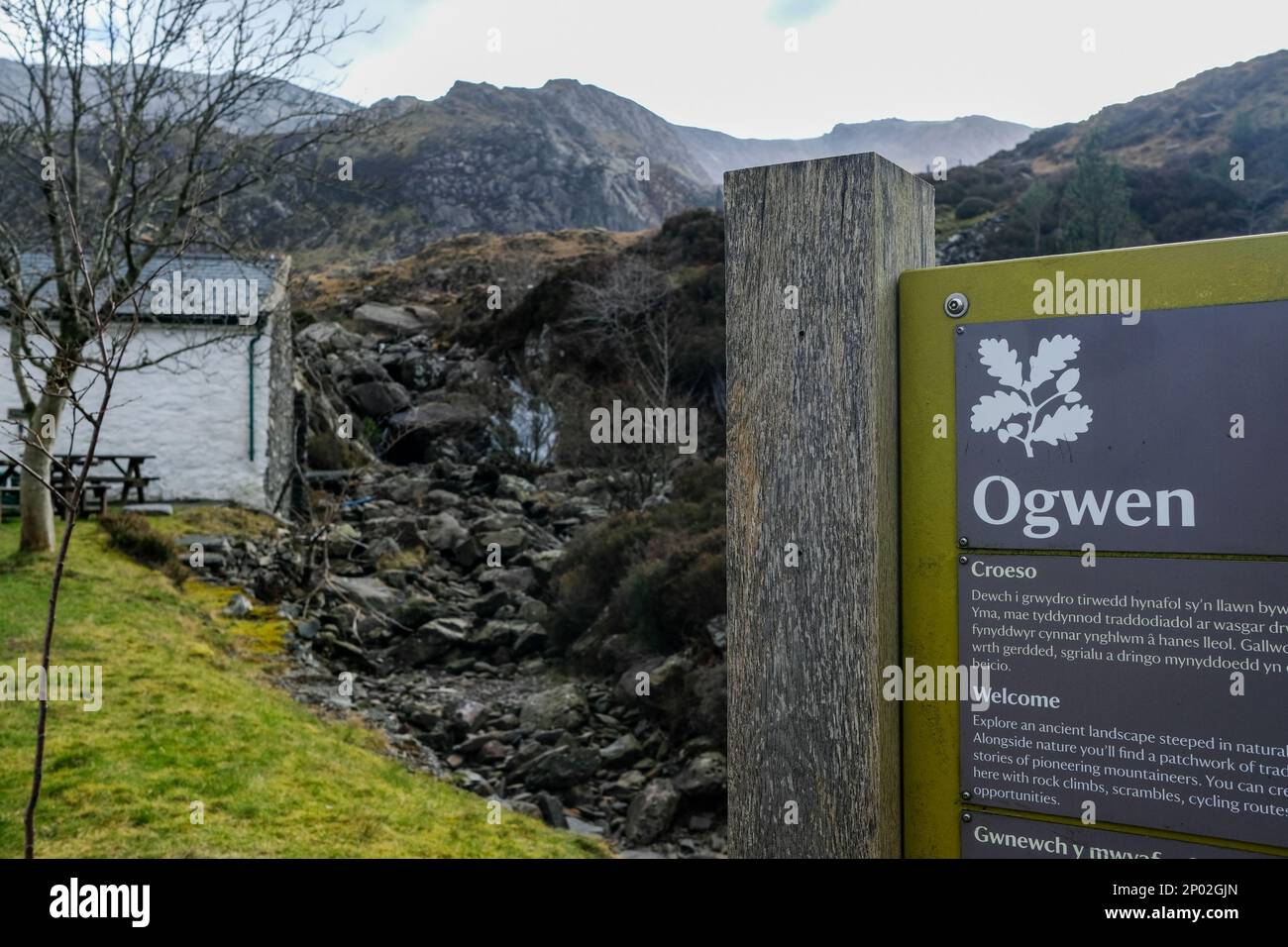 Snowdonia, Wales- February 2023: Cwm Idwal visitor Centre in the Ogwen ...
