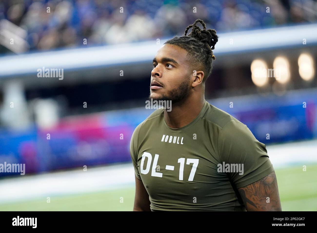 West Virginia defensive lineman Dante Stills at the NFL football ...