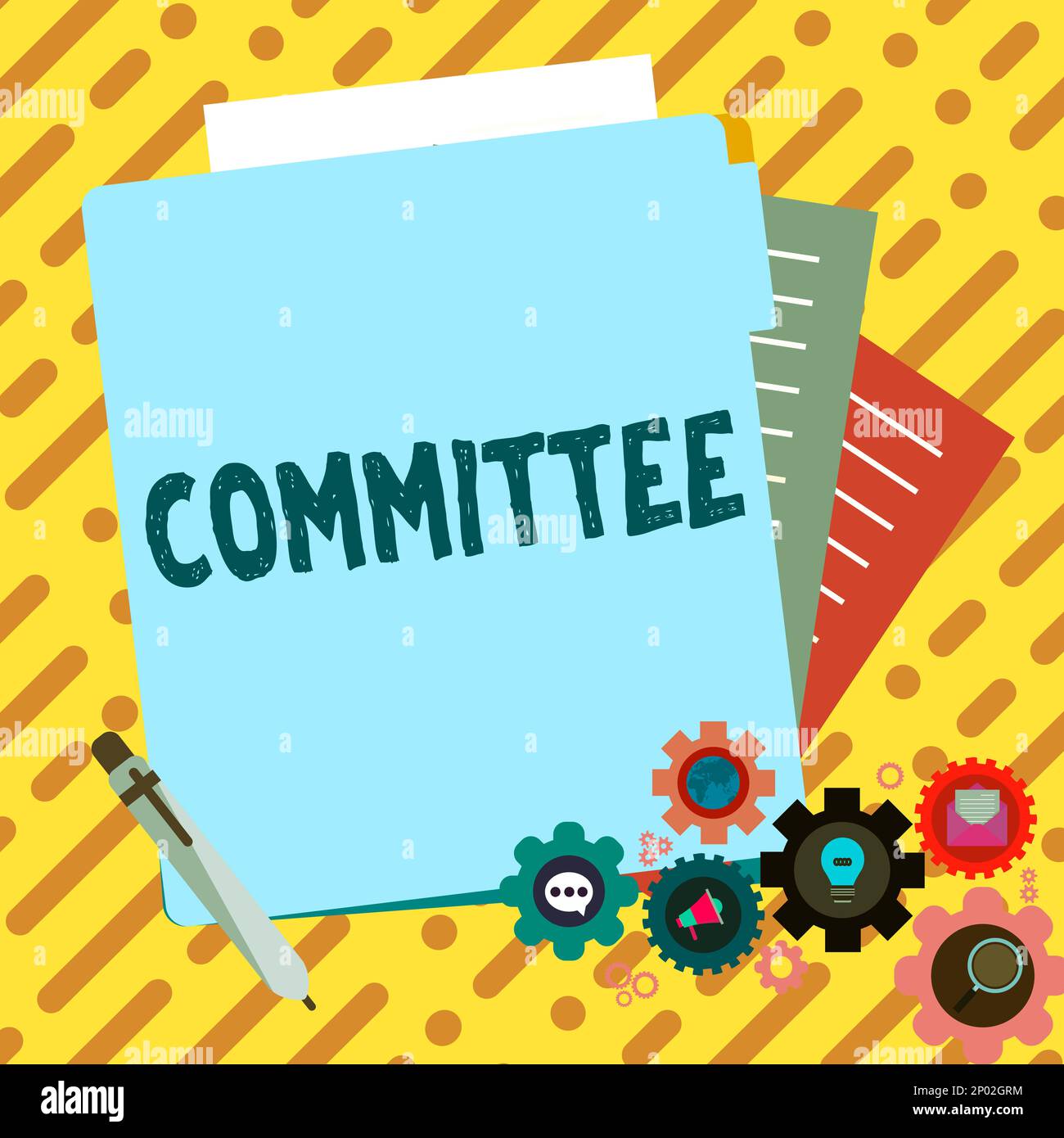 Writing displaying text Committee. Business overview Group of people ...