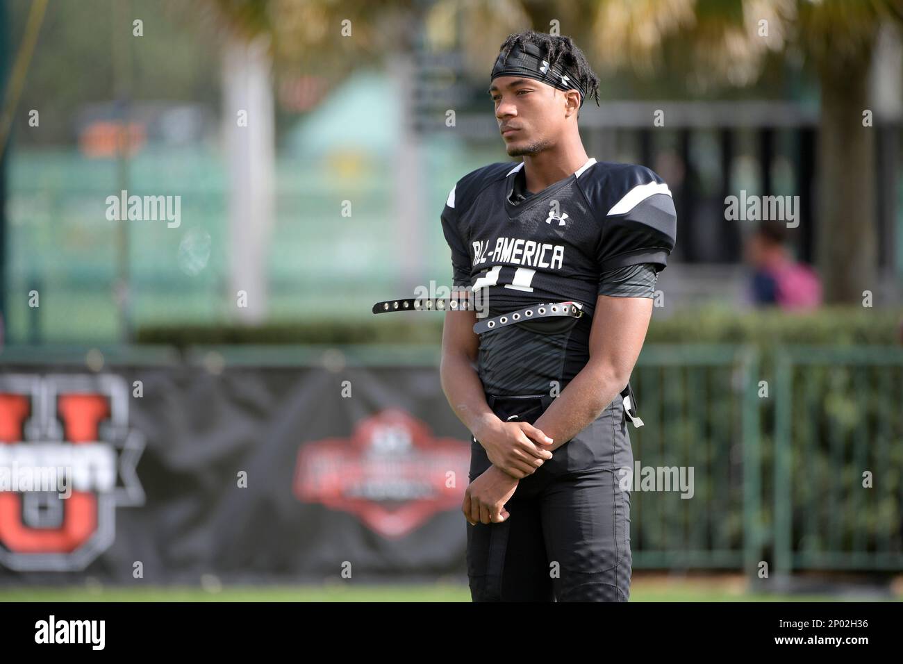 Team Armour defensive back Christopher Henderson waits for a play ...