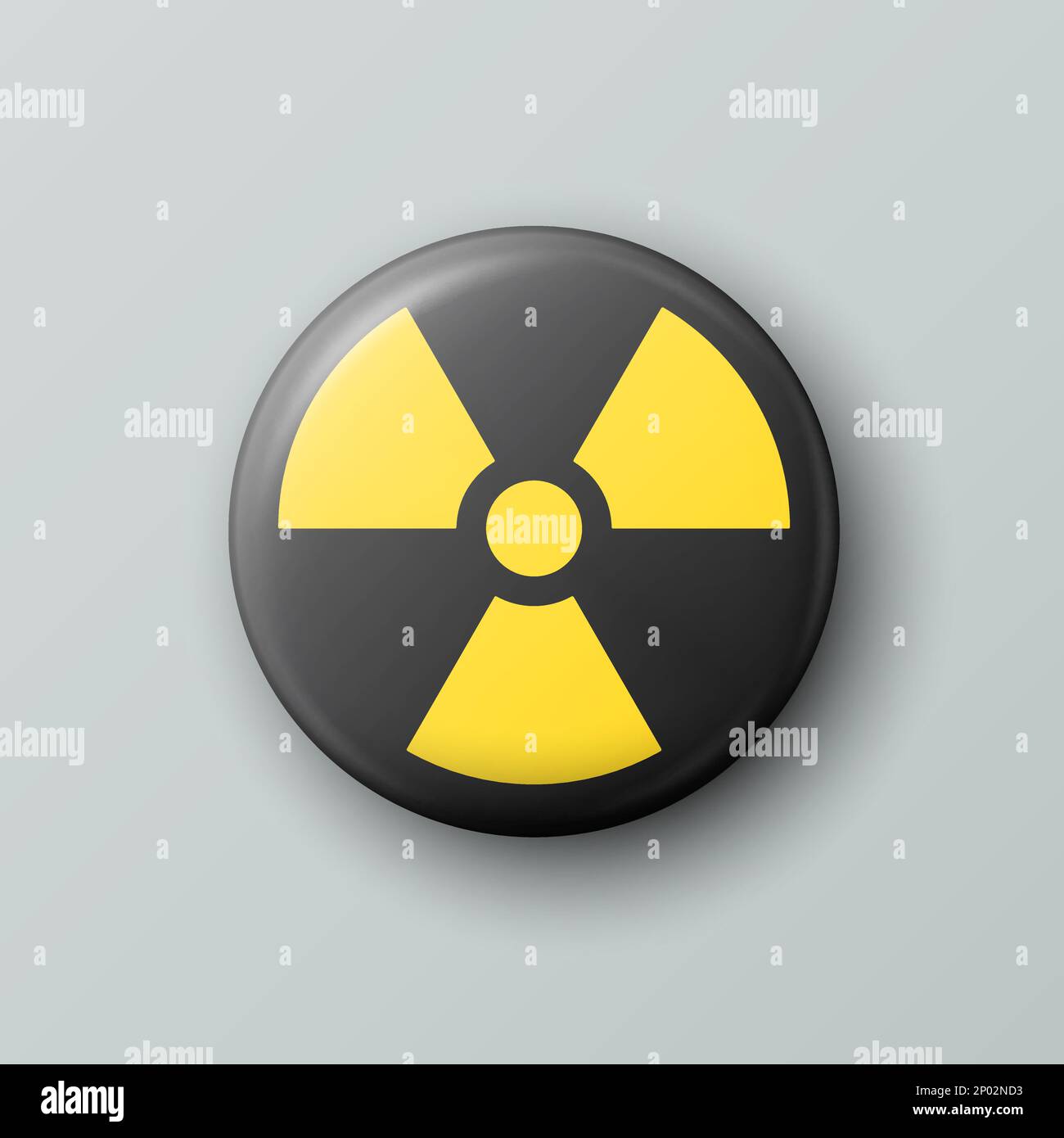 Vector 3d Realistic Round Yellow and Black Warning, Danger Nuclear ...