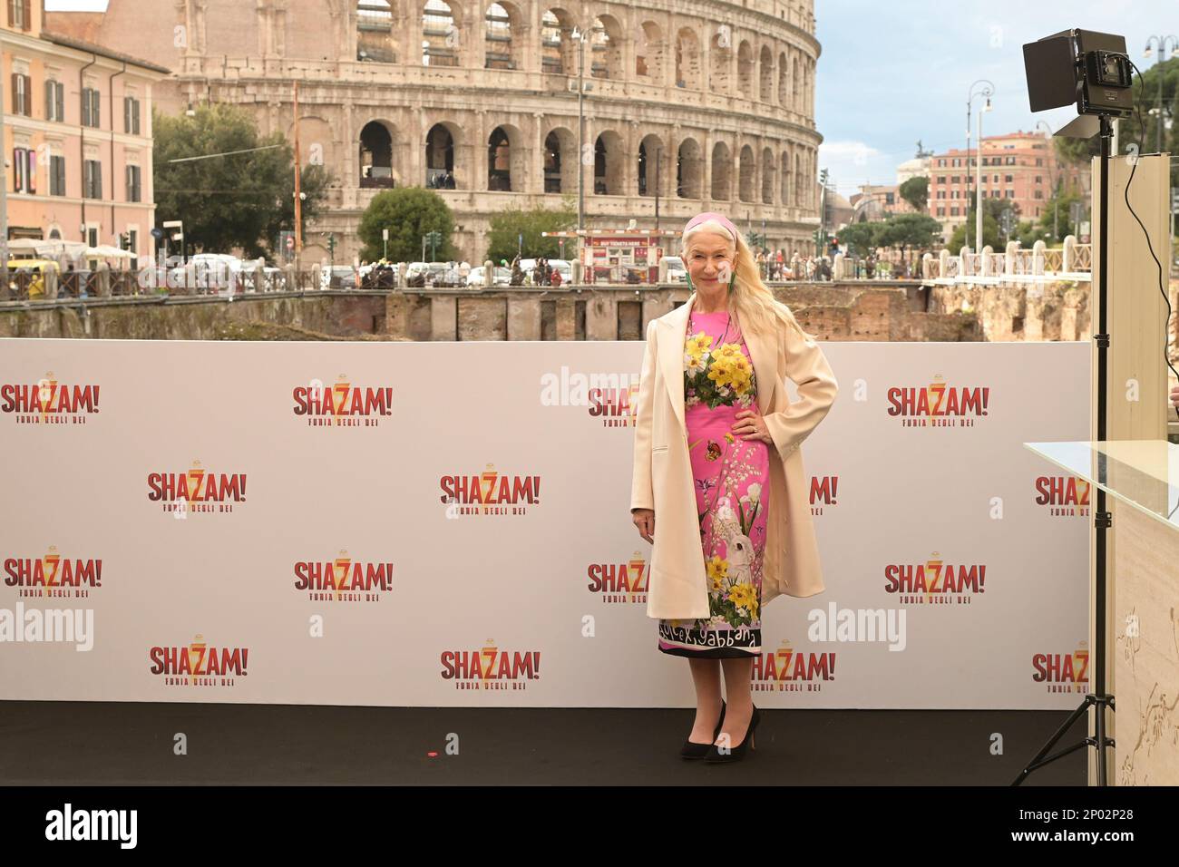 Helen Mirren attends the photocall of the movie "Shazam Furia degli Dei ...