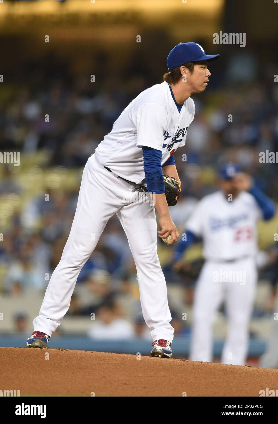 LOS ANGELES, CA - APRIL 04: Los Angeles Dodgers Starting pitcher Kenta ...