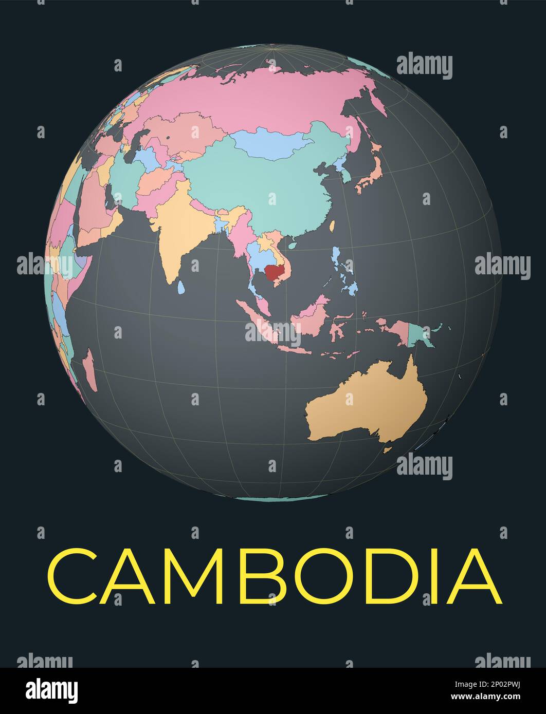 Map satellite geography cambodia Stock Vector Images - Alamy