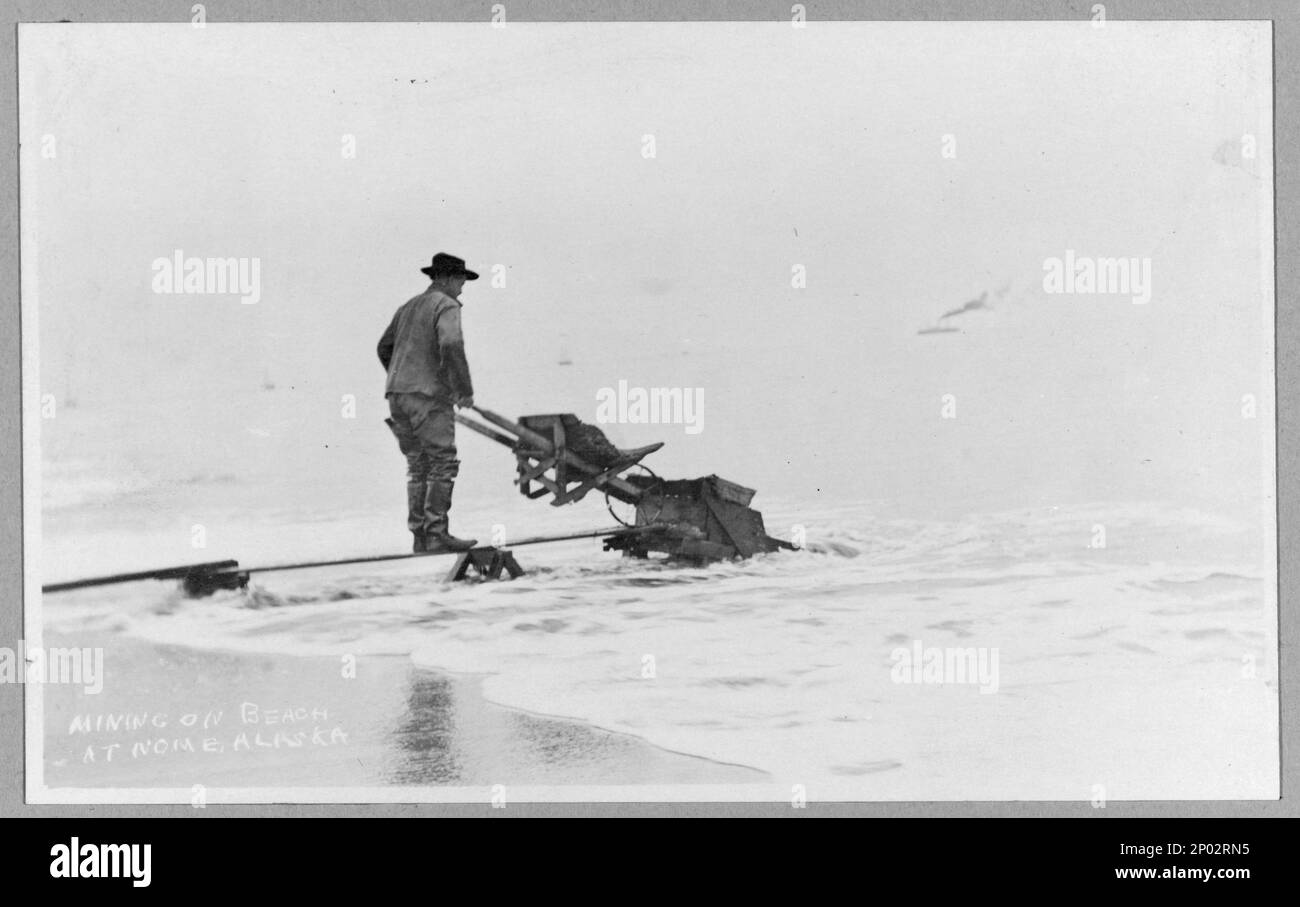 Mining on beach , Mining on beach at Nome, Alaska. Frank and Frances ...