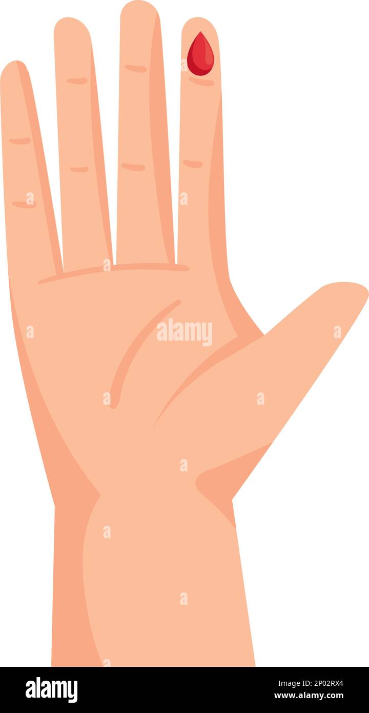 hand with blood drop Stock Vector Image & Art - Alamy
