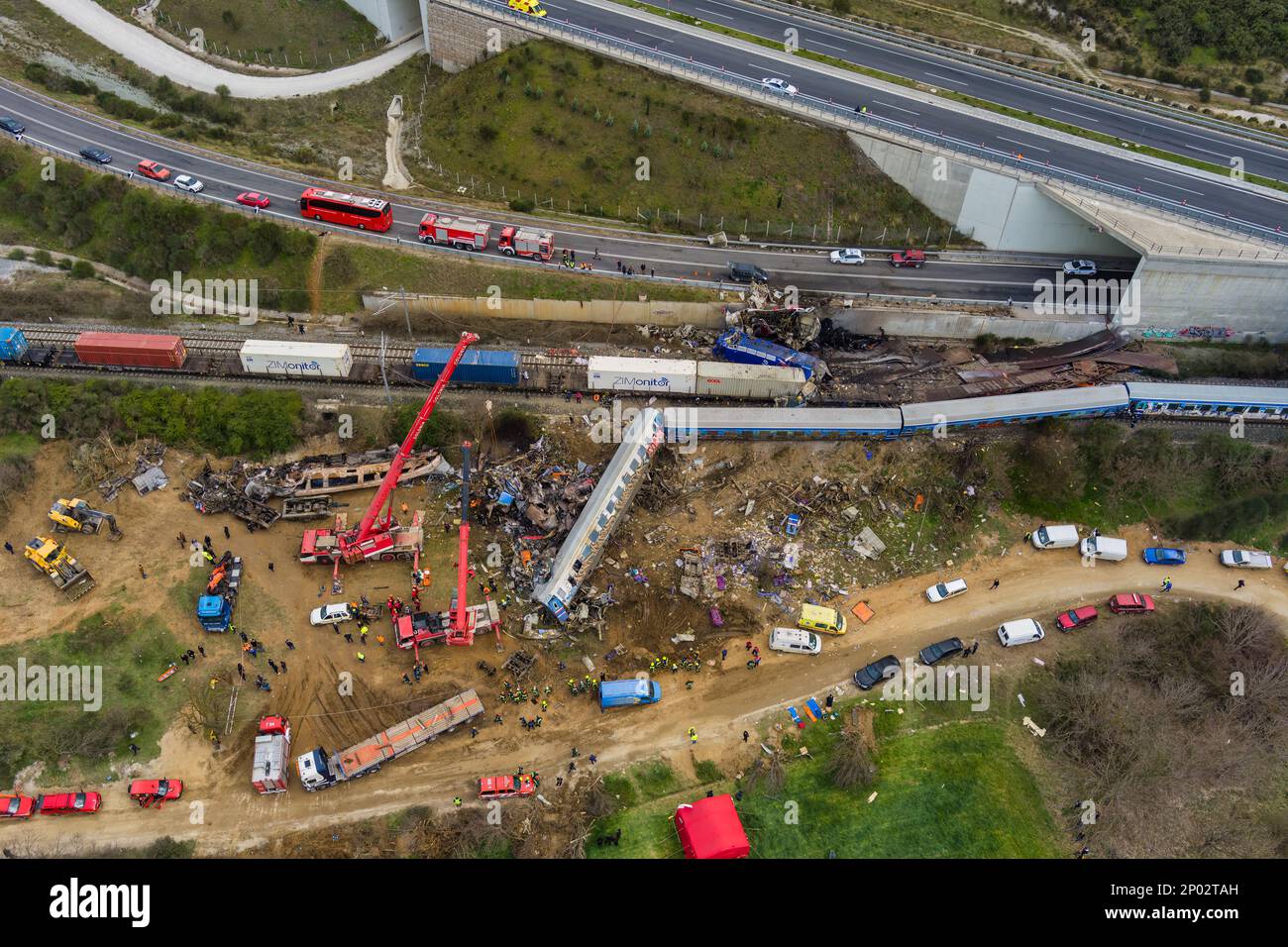 TTempi Valley, Greece - March 1, 2023: A tragic accident occurred in ...