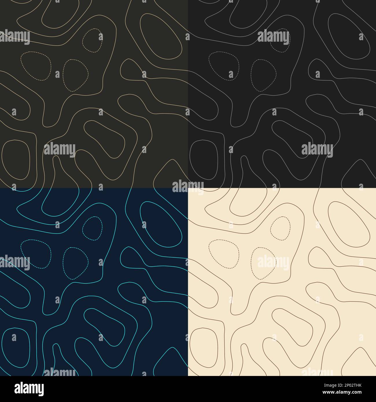 Topography patterns. Seamless elevation map tiles. Awesome isoline ...