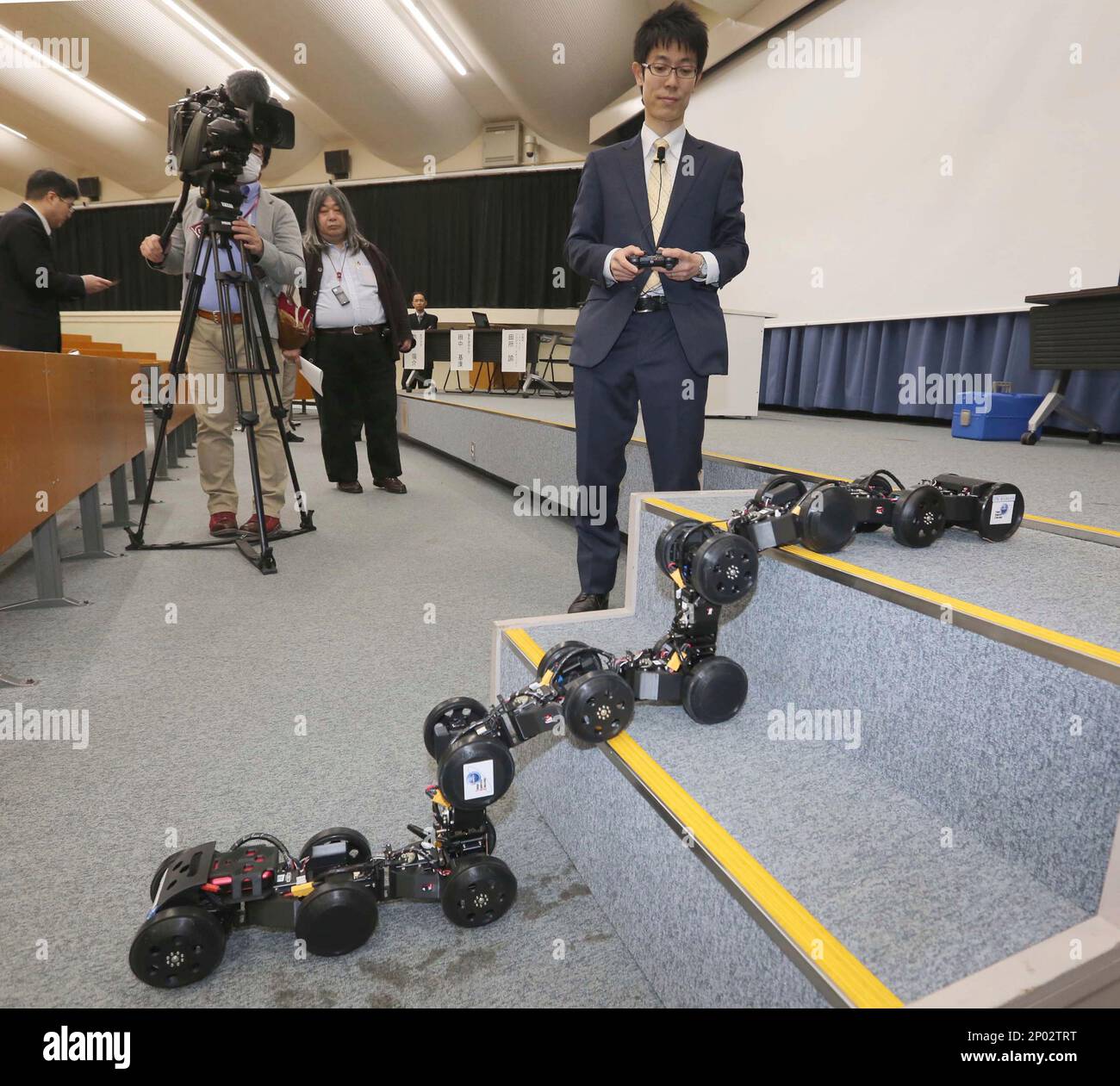 T2 Snake-3 robot, operated by wireless remote control, wiggles on the ...