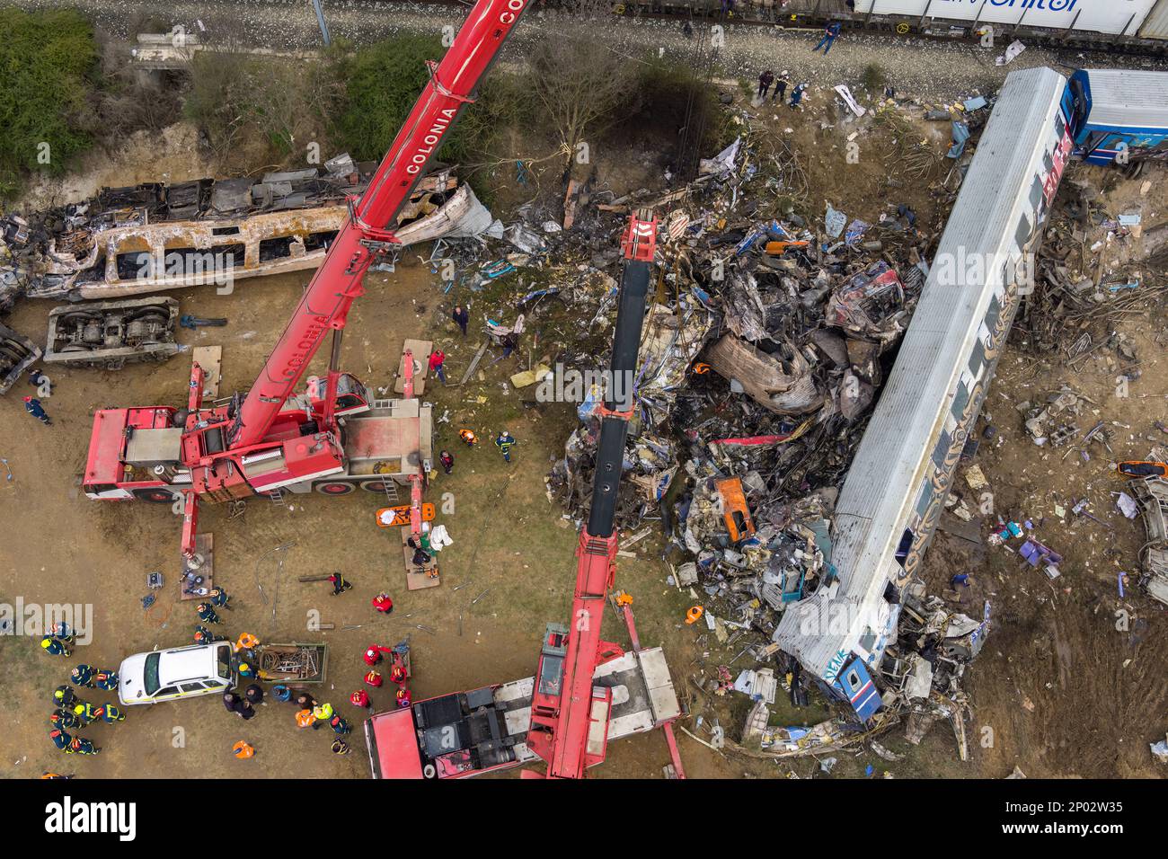 TTempi Valley, Greece - March 1, 2023: A tragic accident occurred in ...