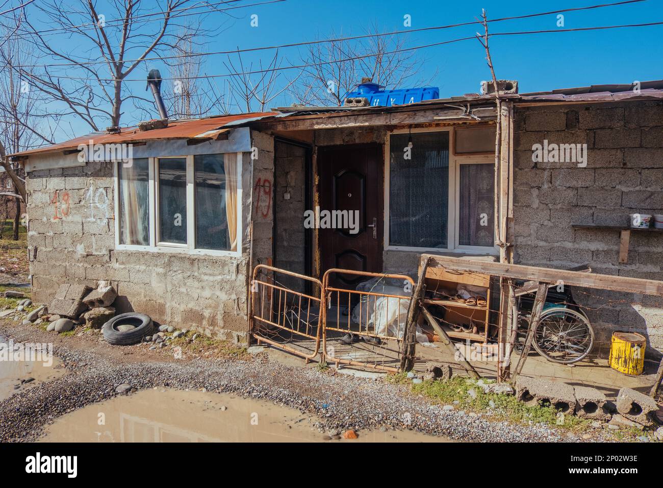 Old shabby houses in the slum district Stock Photo - Alamy
