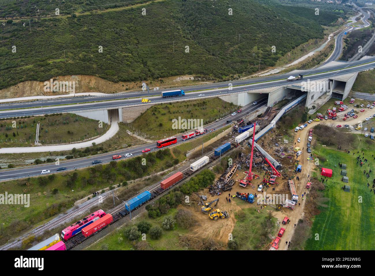 TTempi Valley, Greece - March 1, 2023: A tragic accident occurred in ...