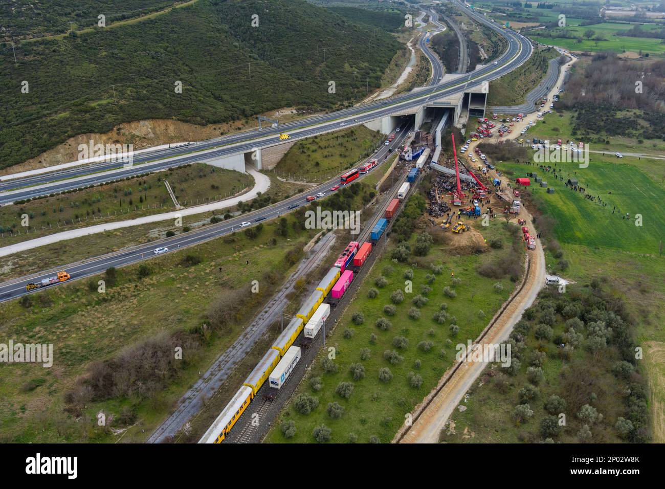 TTempi Valley, Greece - March 1, 2023: A tragic accident occurred in ...
