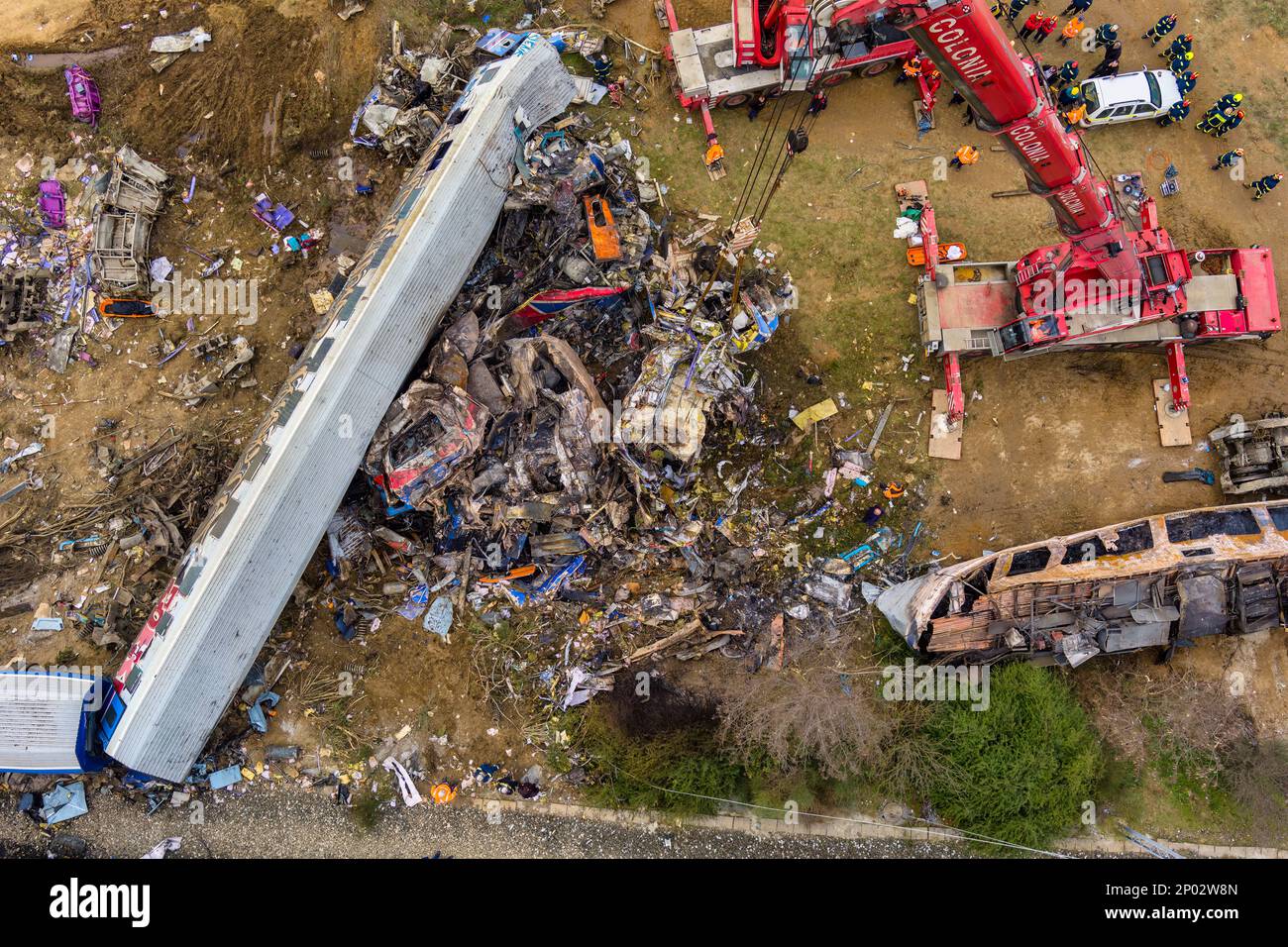 TTempi Valley, Greece - March 1, 2023: A tragic accident occurred in ...