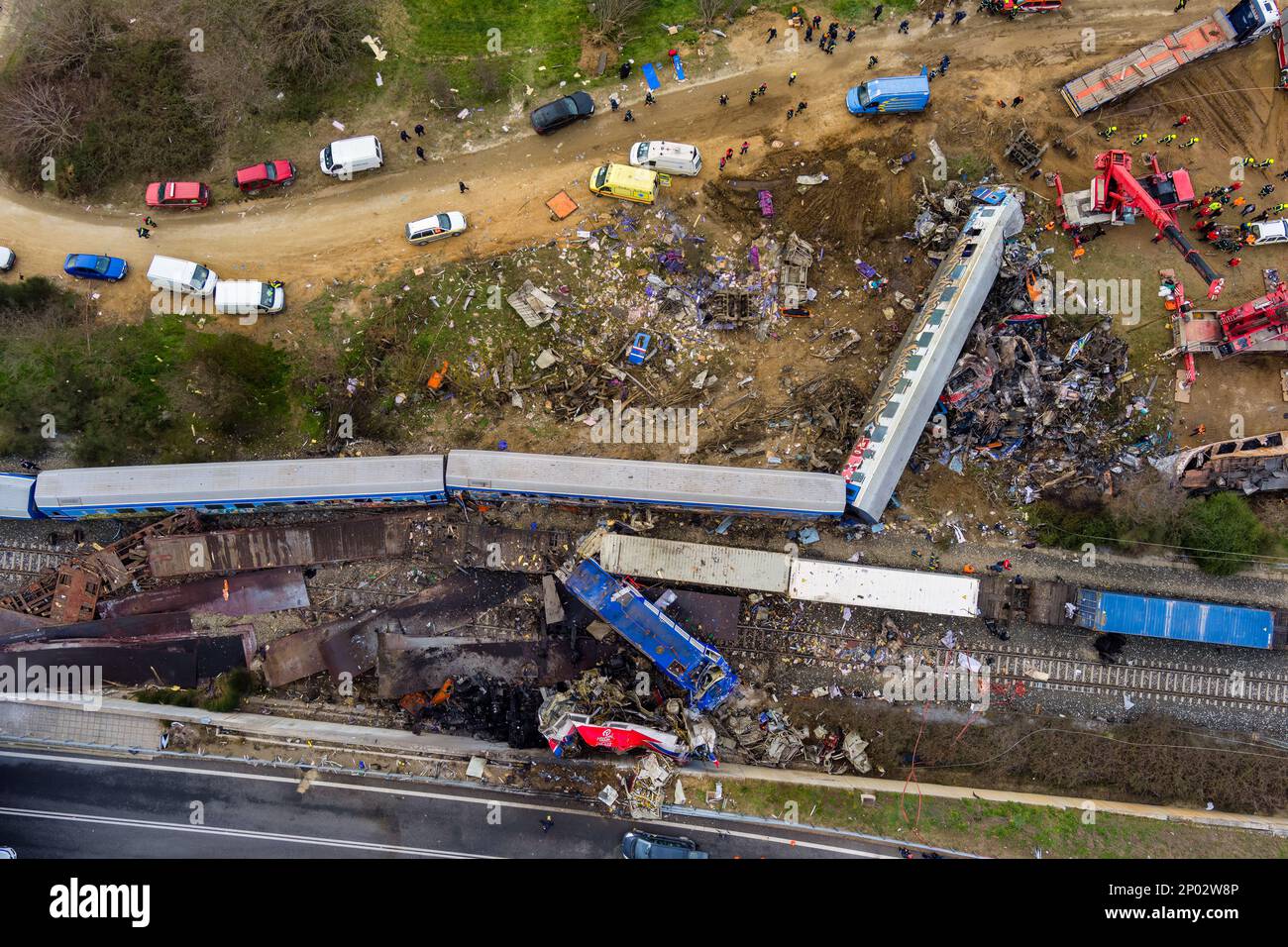 TTempi Valley, Greece - March 1, 2023: A tragic accident occurred in ...