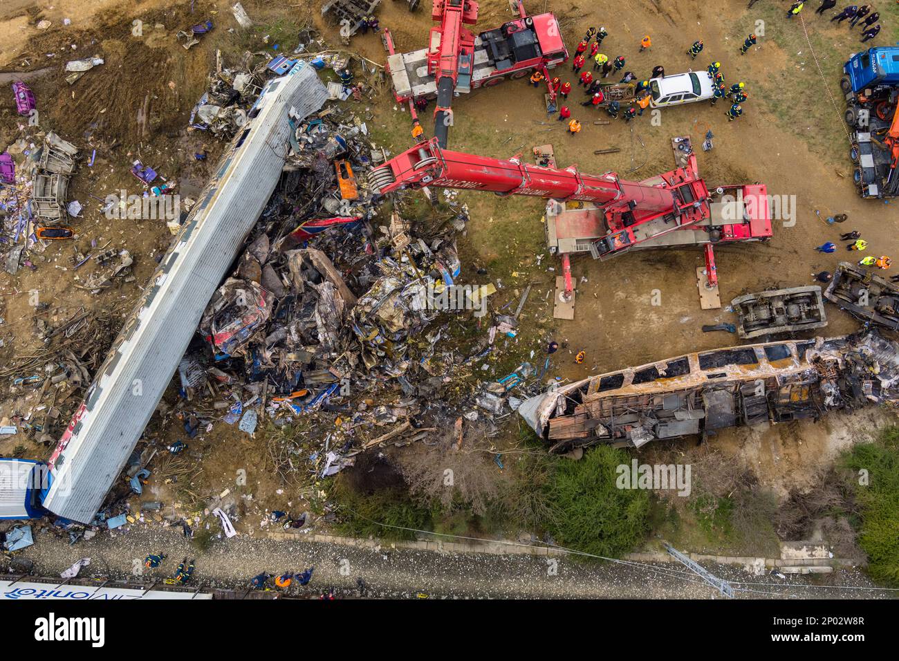TTempi Valley, Greece - March 1, 2023: A tragic accident occurred in ...